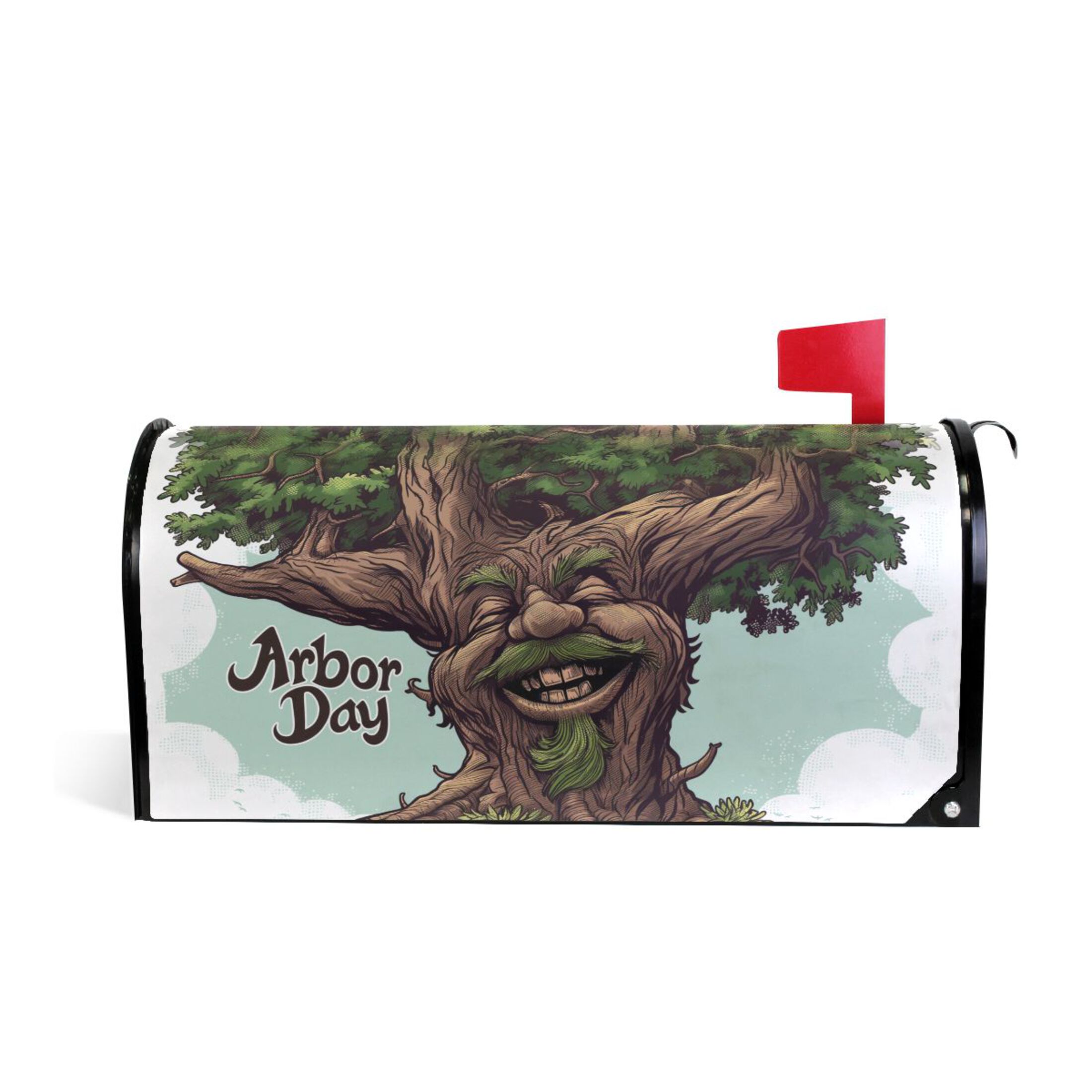 Arbor Day Cartoon Tree Mailbox Covers Magnetic Post Box Cover Wraps ...