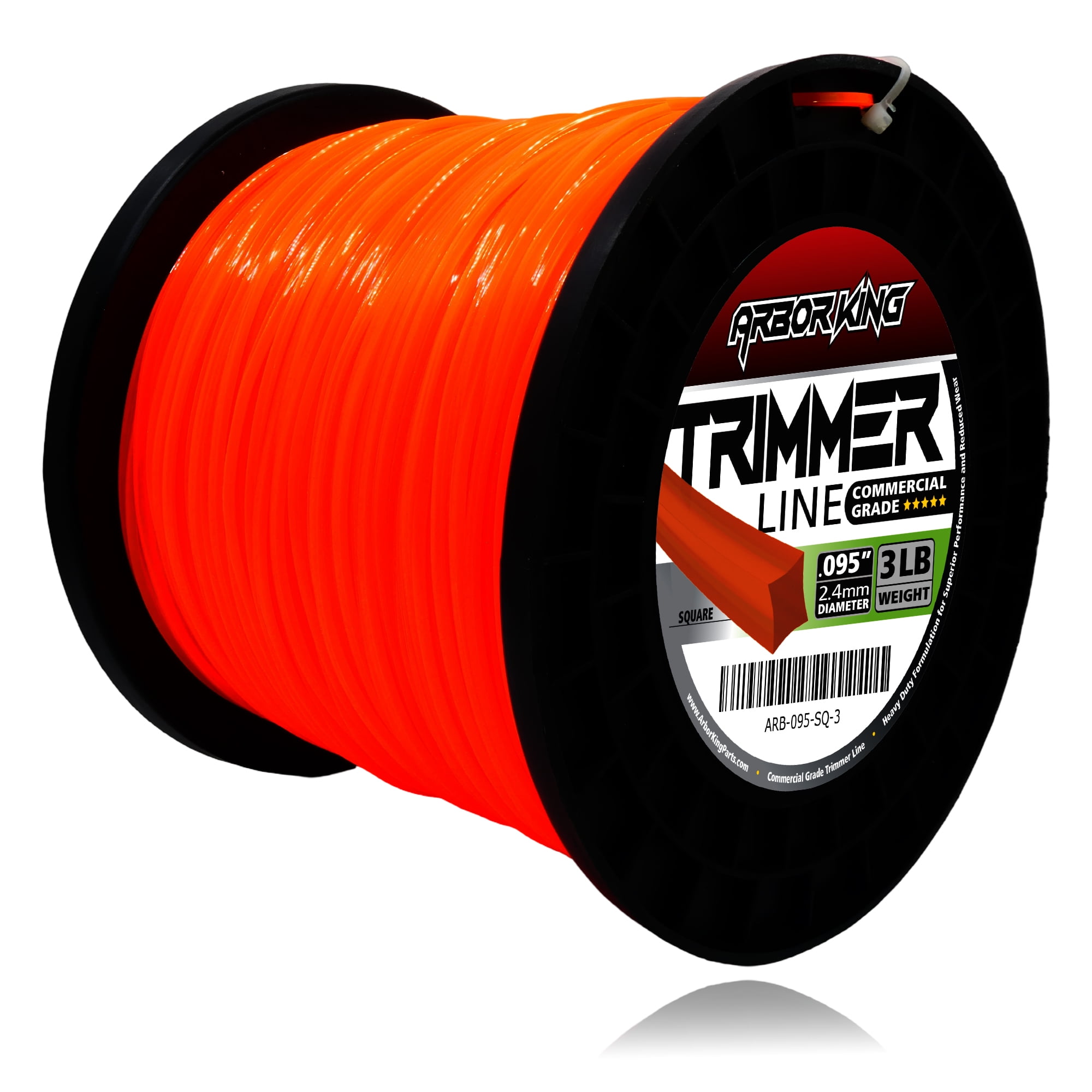 Arbor King Case Pack 0.095 3LB Square Orange Trimmer line Spool ...