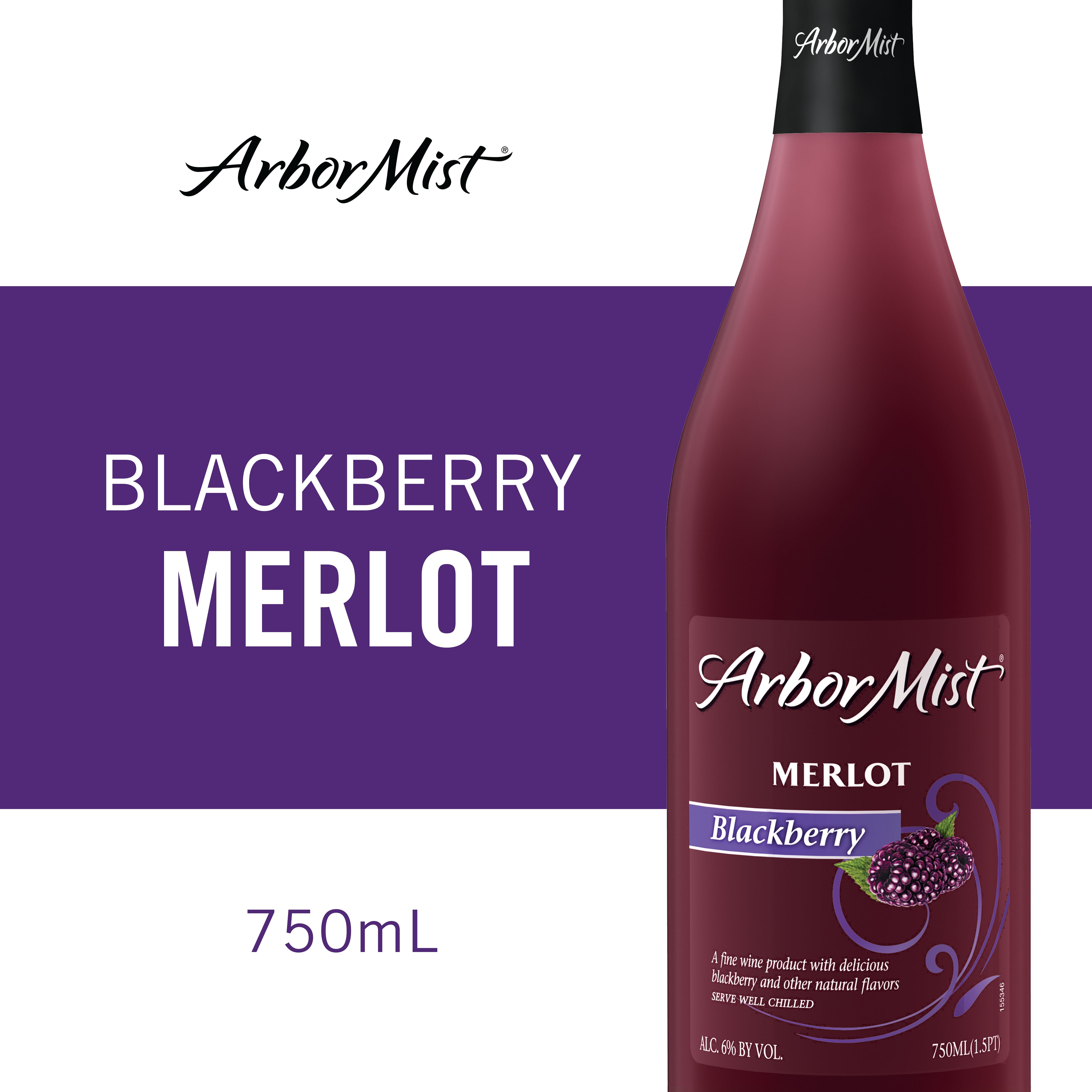 Arbor Mist Blackberry Merlot Sweet Red Fruit Wine, 750ml Bottle ...