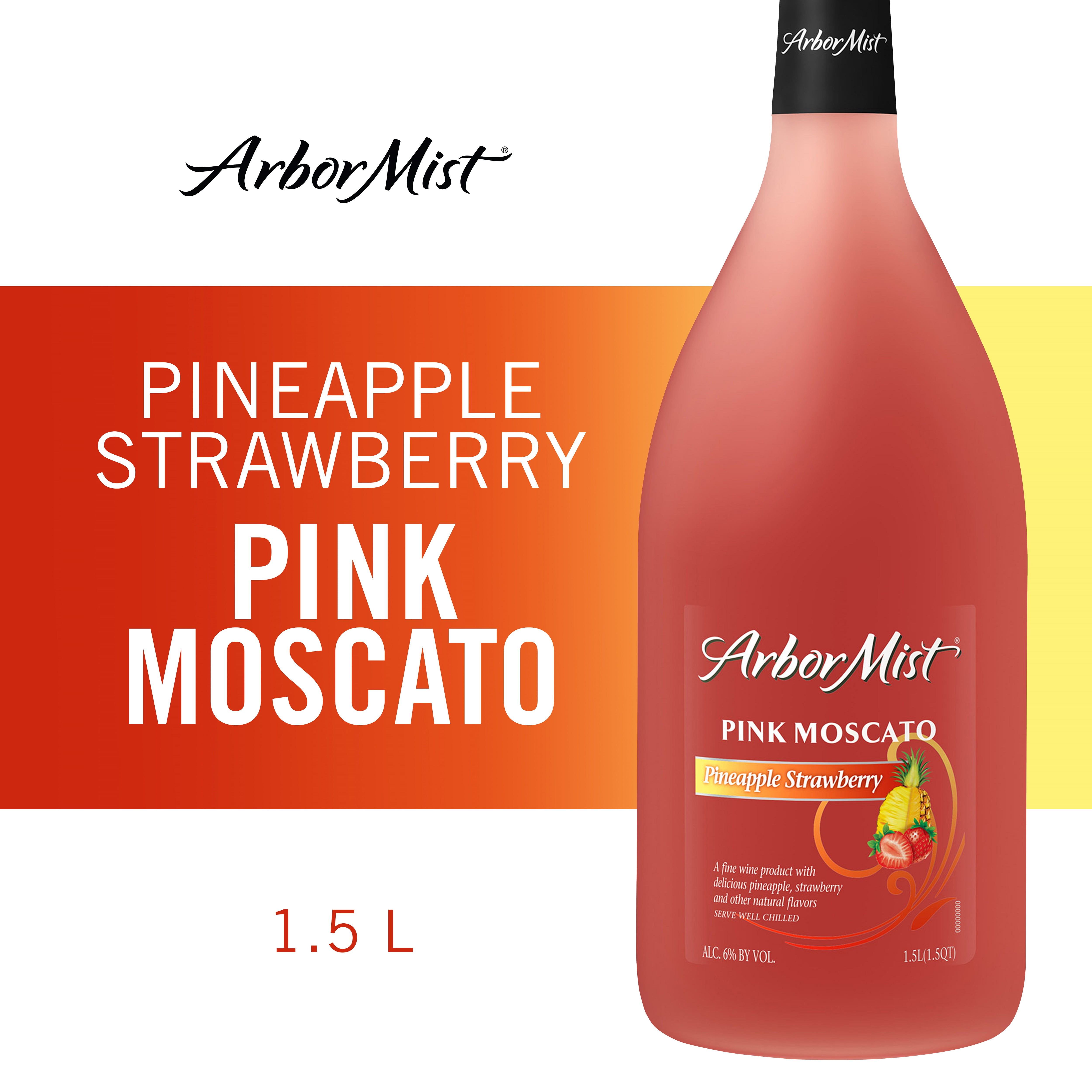 Arbor Mist Pineapple Strawberry Pink Moscato Fruit Wine, 1.5L Bottle ...