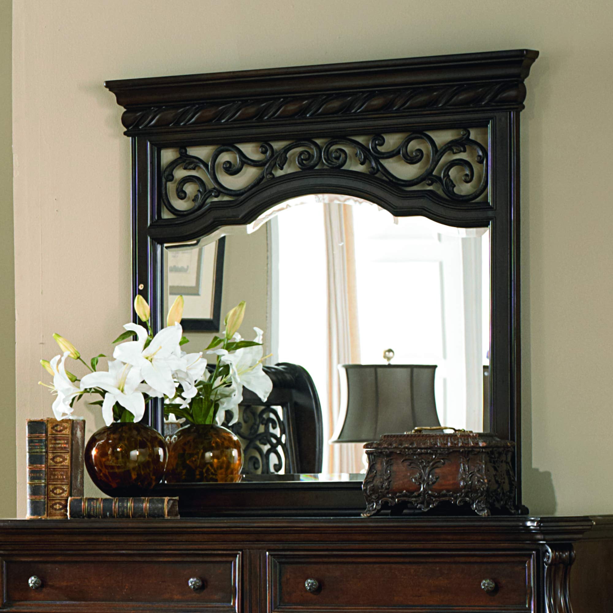Arbor Place Dark Brown Landscape Mirror - Brownstone Finish - Walmart.com