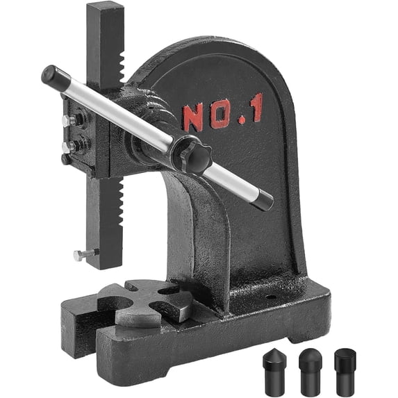 Arbor Press, 1 Ton Manual Arbor Press, 5.9" Maximum Height, Cast Iron ...