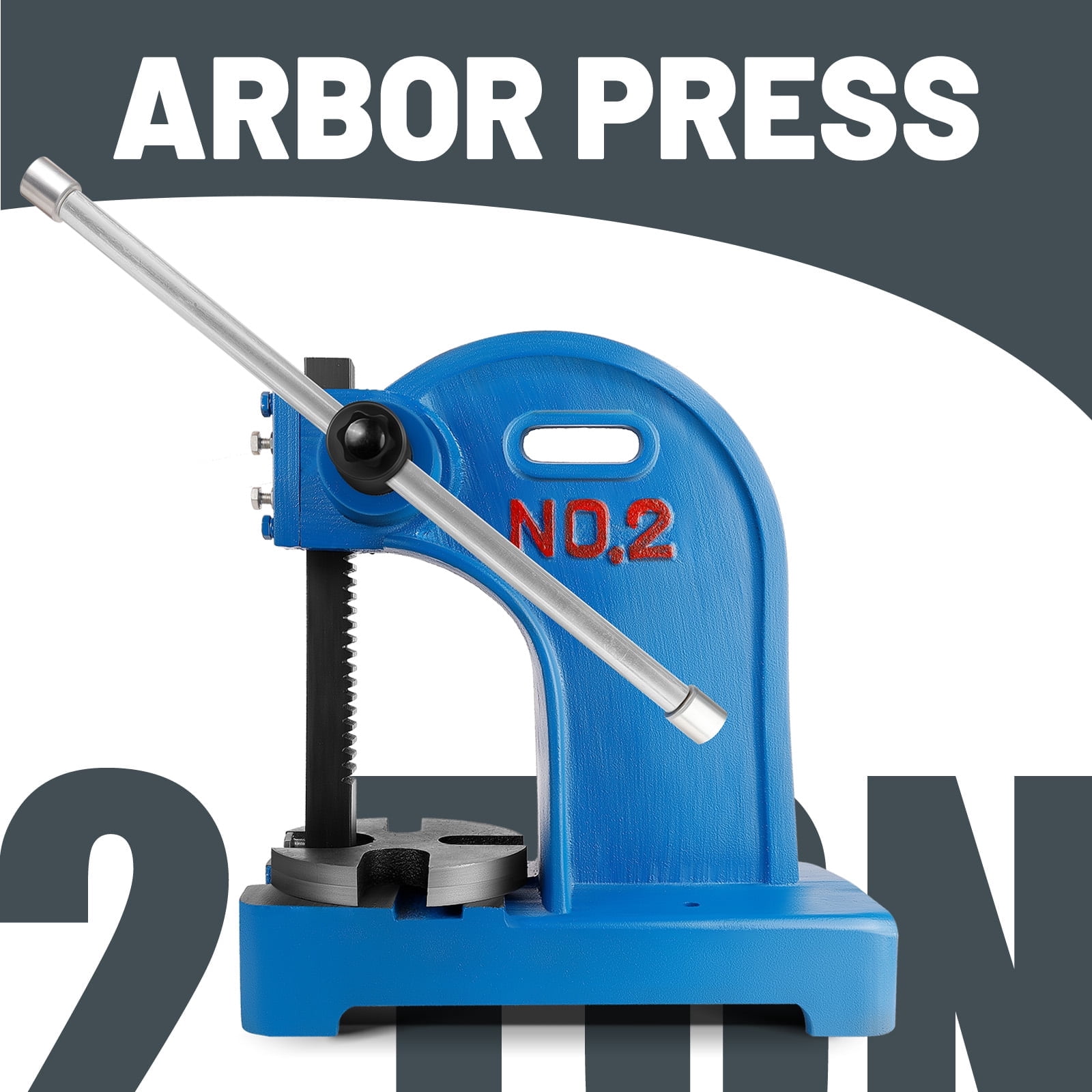 Arbor Press, 8.5in Work Height Cast Iron Manual Press, 2 Ton Manual ...