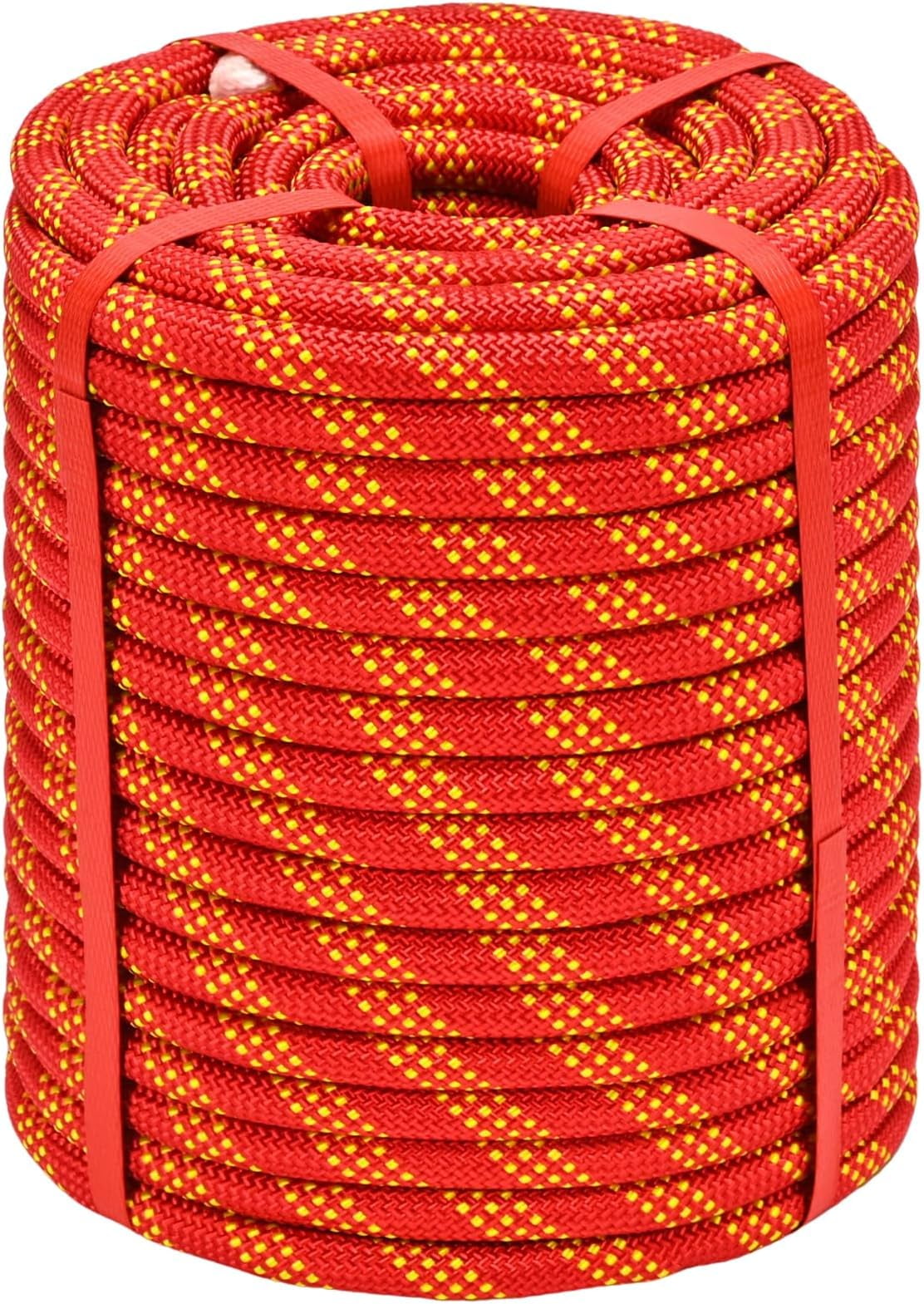 Arborist Rigging Rope - Red 1/2 in x 150 Ft Static Bull Rope for ...