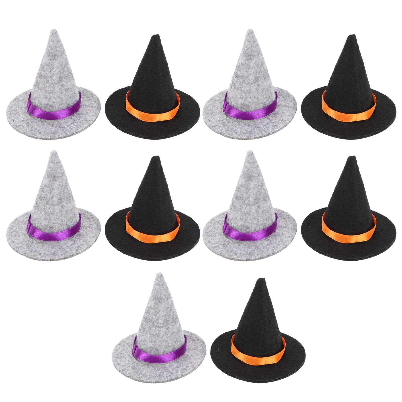 Arborister 10Pcs Felt Witch Hats, Small Witch Cap, Bottle Cap Hats ...