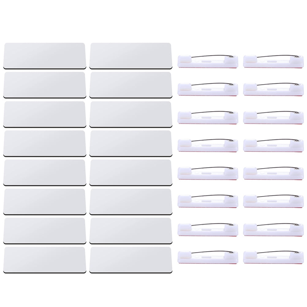 Arborister 16pc Blank Name Tags with Pin Holders for Office & Students ...
