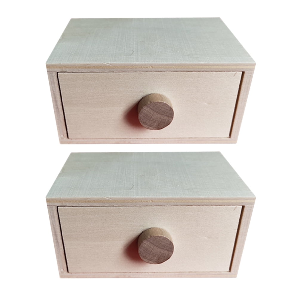 Arborister 2pcs Mini Wood Drawer Rustic Storage Cabinet for Office Home ...