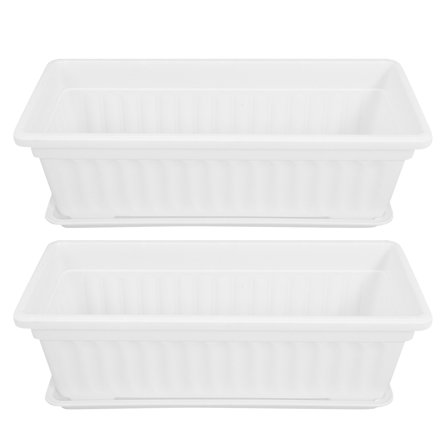 Rugg 25" x 9" x 9" Rectangle Cappuccino Resin and Plastic Window Box ...