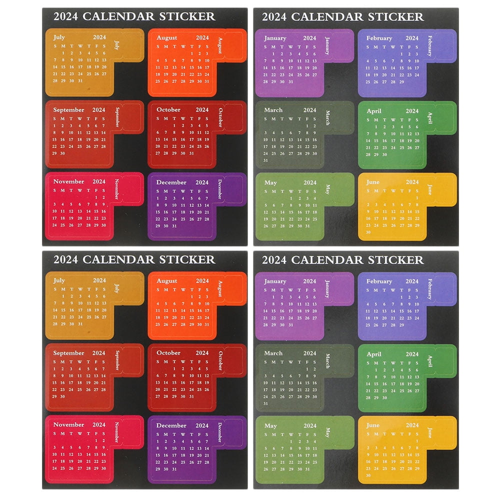 Arborister 4 Sheets of Self Adhesive Calendar Stickers Notepad Calendar ...