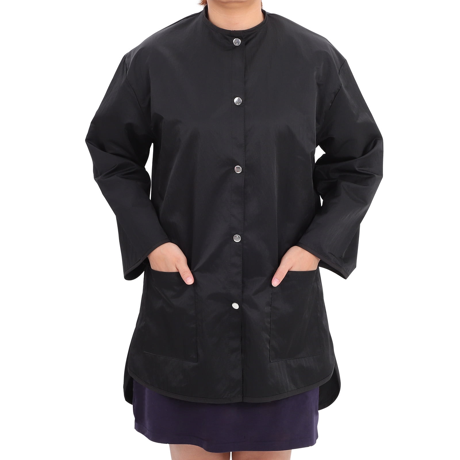 Arborister Black Hair Salon Smock Cape with Long Sleeves - Walmart.com