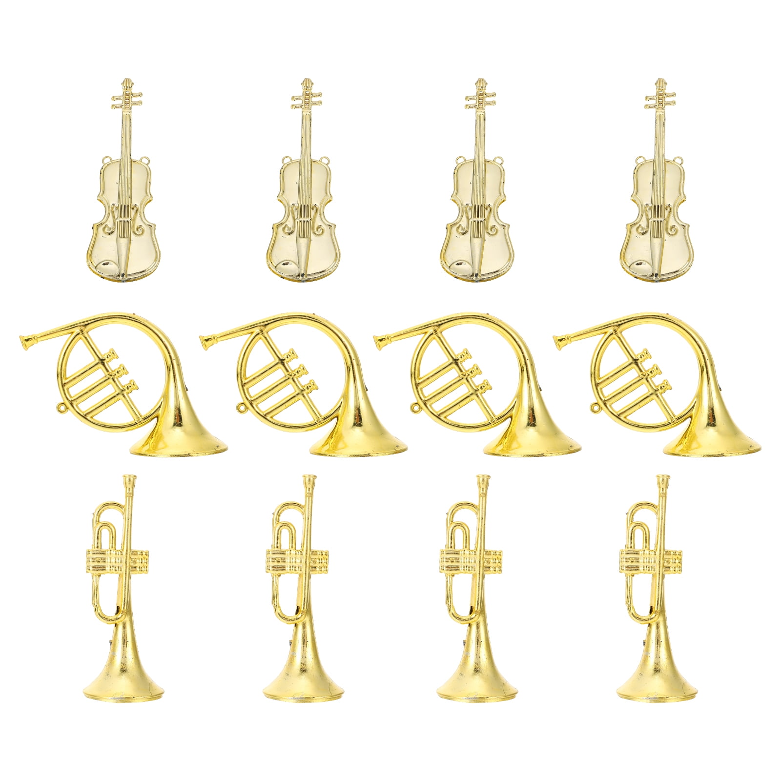 Arborister Mini Violin Trumpet, 12pc Musical Instruments Christmas Tree ...