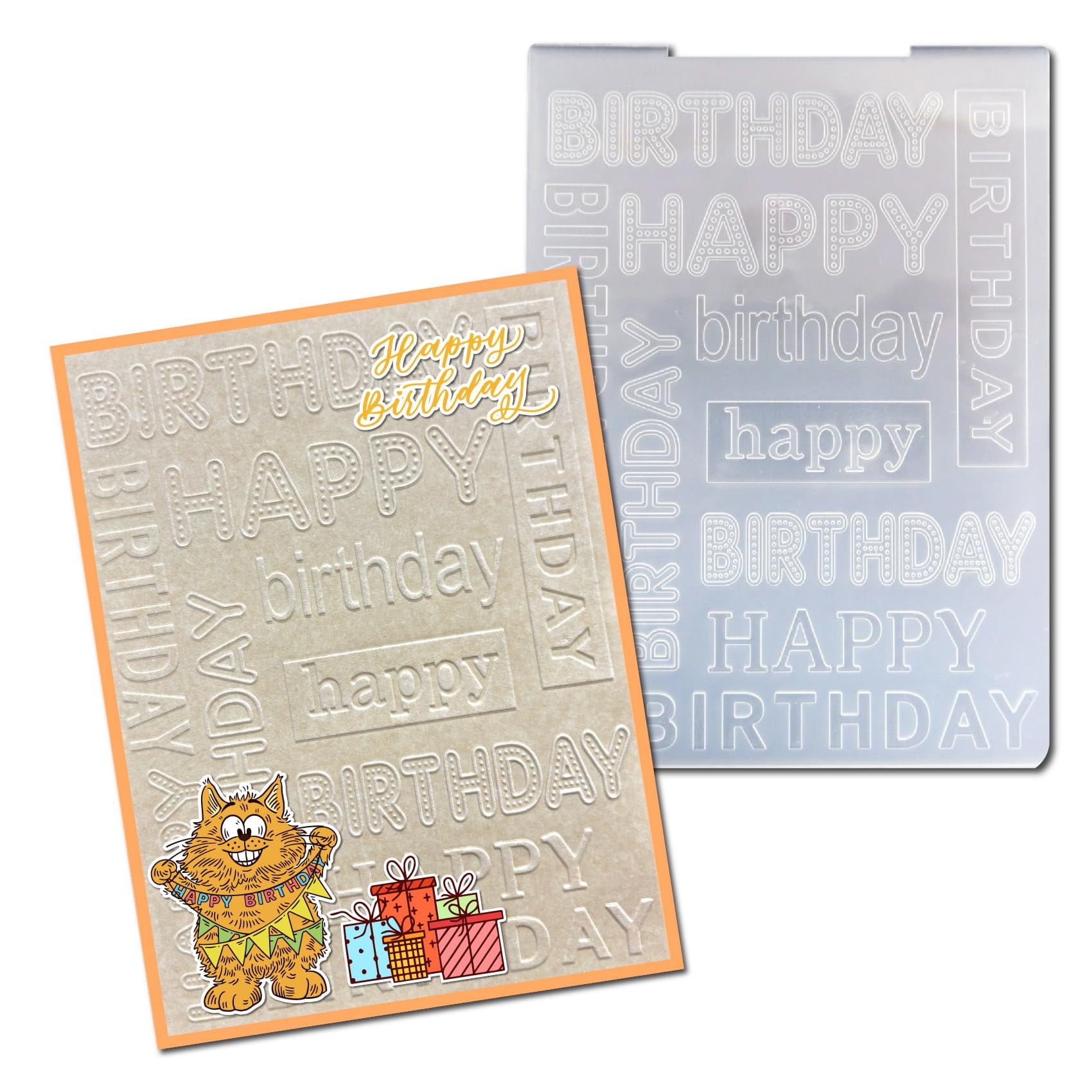 Arbuya Happy Birthday Plastic MSF2 Embossing Folders for Card Making ...