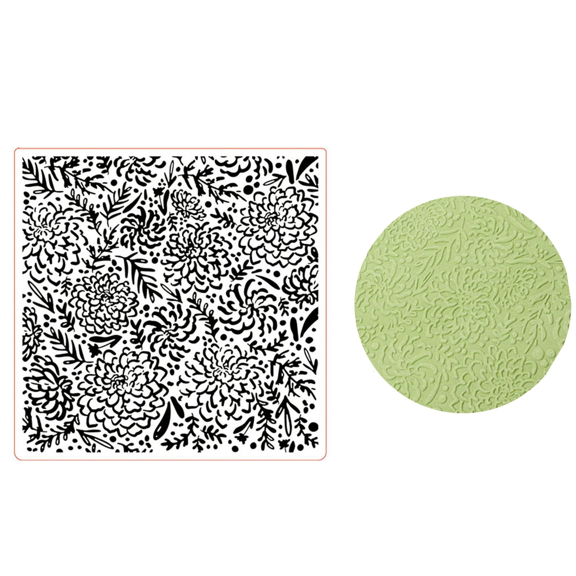 Arbuya Plastic Embossing Folder MMF7 (5.9"x5.9''| Flowers Pattern ...