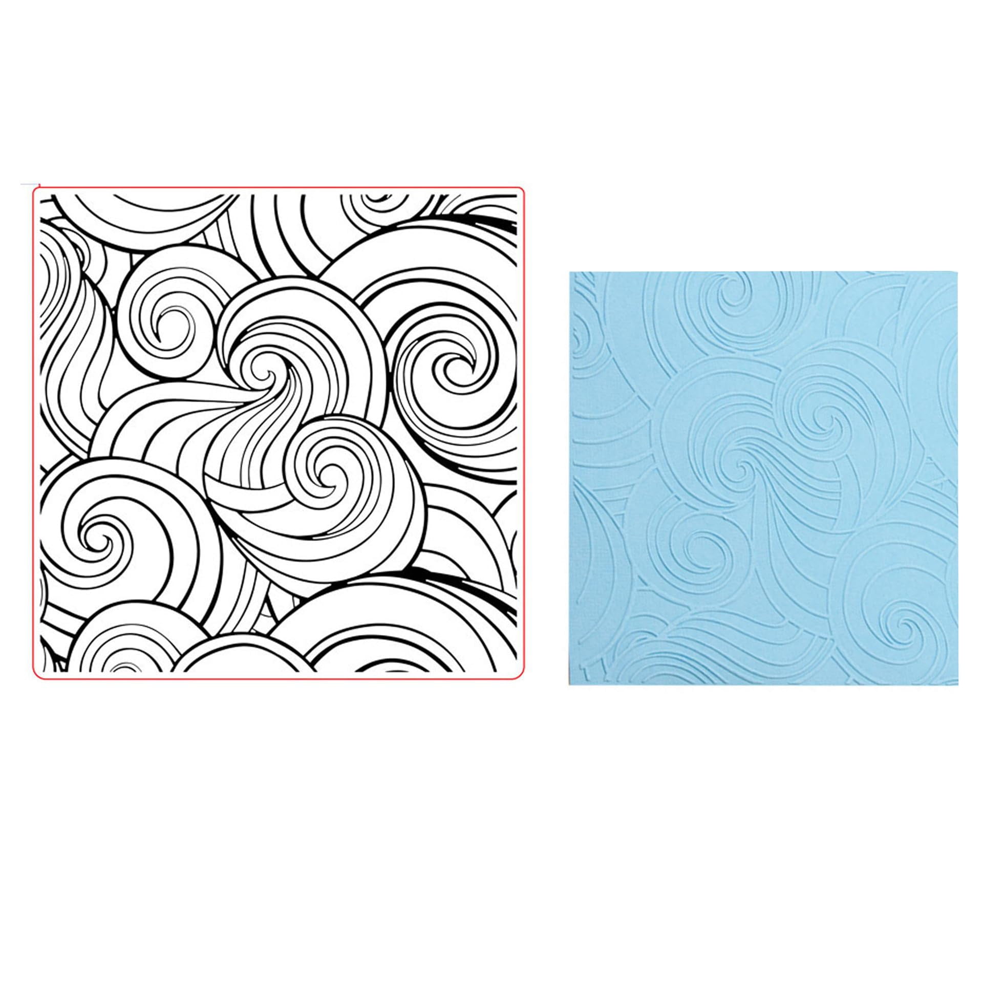 Arbuya Waves Background Plastic TSF6 Embossing Folder (5.9"x5.9 ...