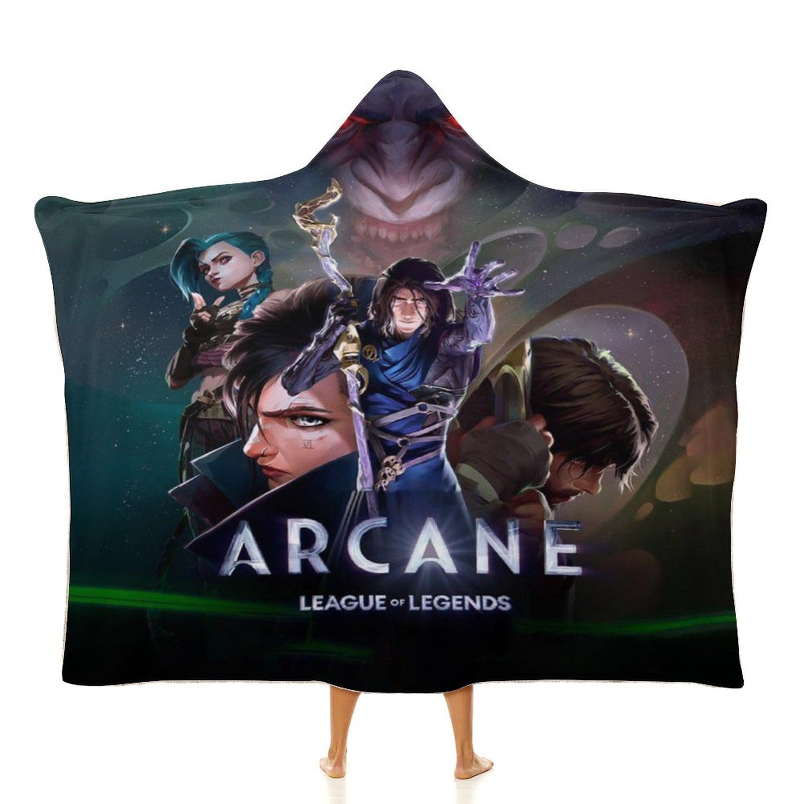 Arc-Ane Wearable Hooded Blankets Throw Cloak Blanket for Bed Sofa ...