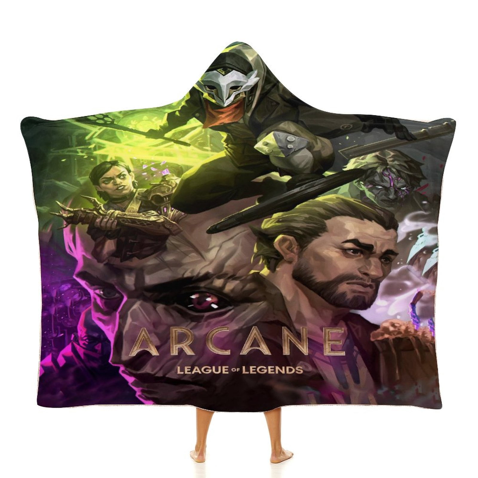 Arc-Ane Wearable Hooded Blankets Throw Cloak Blanket for Bed Sofa ...