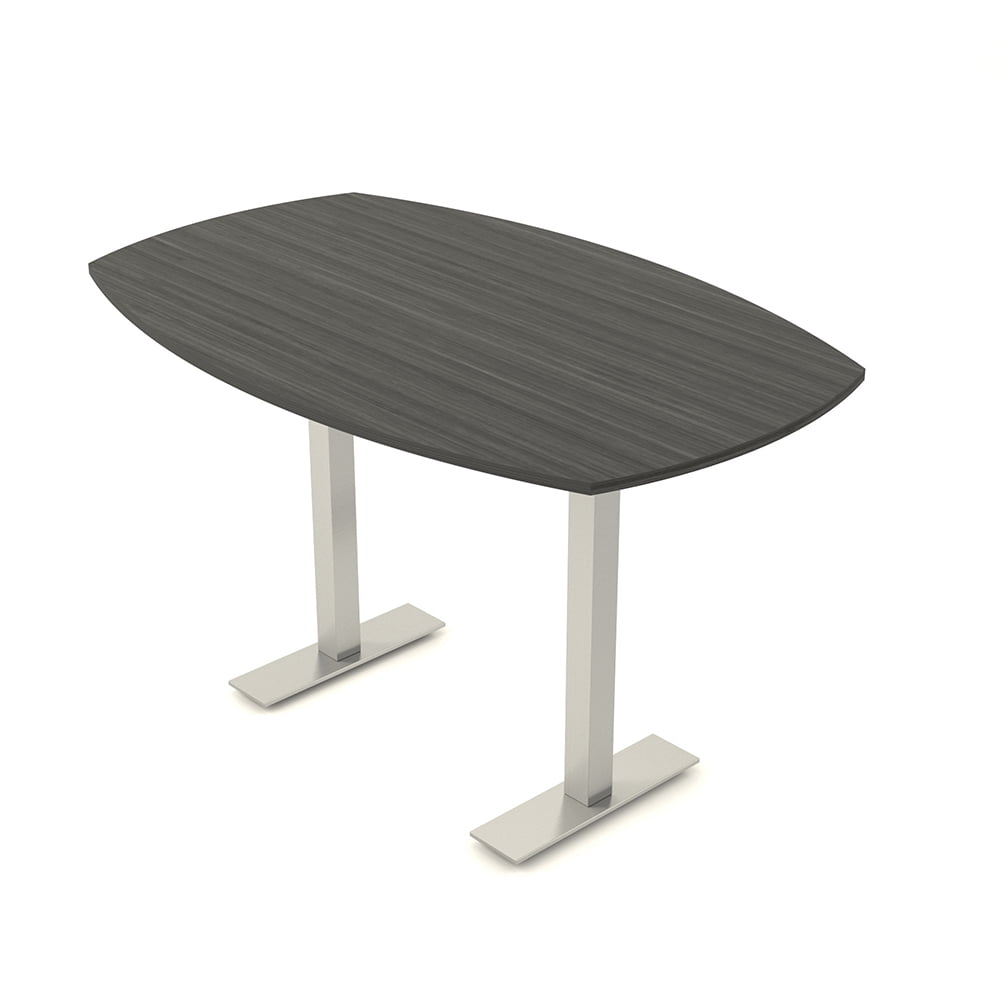 Arc Boat Bistro Height Meeting Table T-Shaped Metal Base 46x72 Bar ...