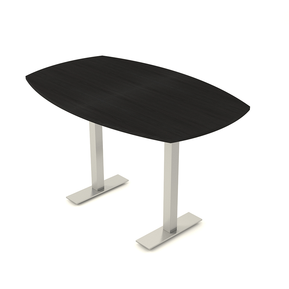 Arc Boat Bistro Height Meeting Table T-Shaped Metal Base 46x72 Bar ...