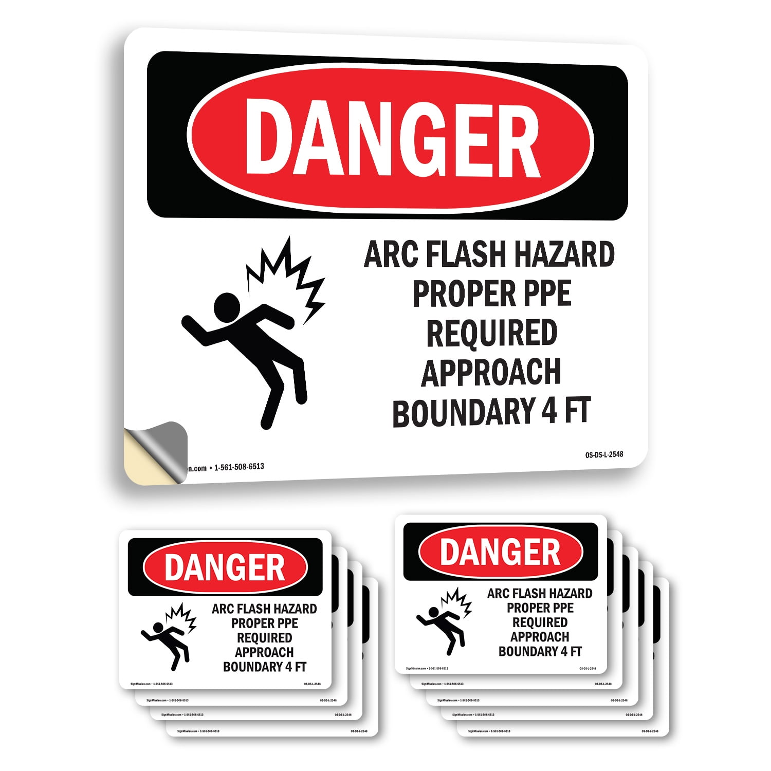 Arc Flash Hazard Proper PPE OSHA Danger Vinyl Decal Label 10 Inch x 7 Inch - 10 Pack - Walmart.com
