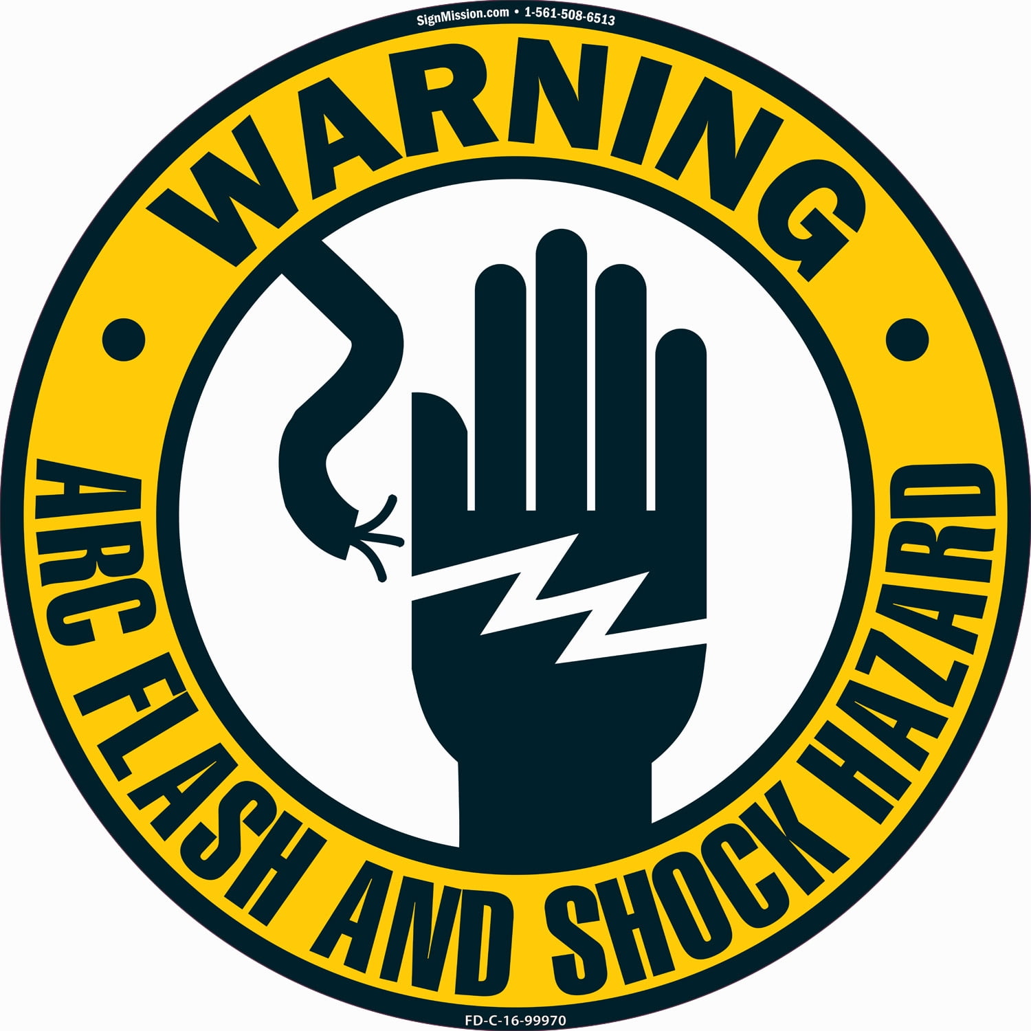 Arc Flash And Shock Hazard Non-Slip Floor Marker | 3 Pack of 16" Circle ...