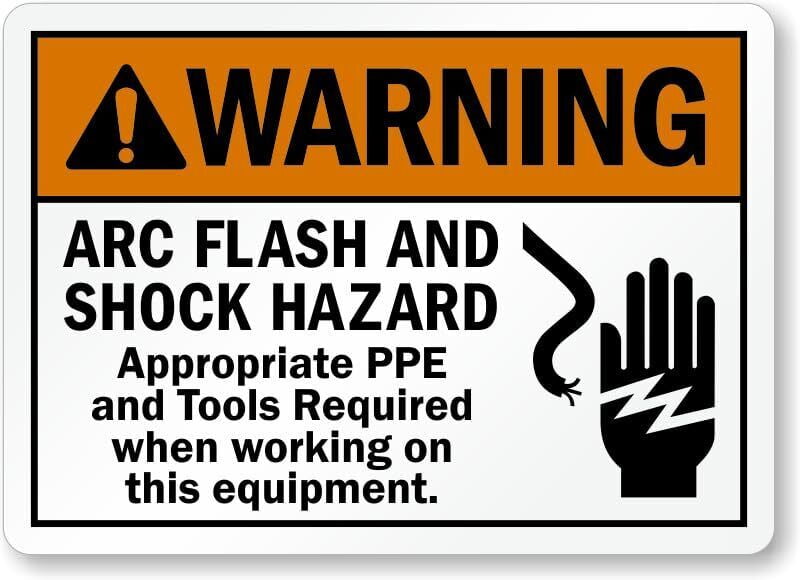 Arc Flash Warning Weatherproof Metal Aluminum Sign SIZE: 12" x 16 ...