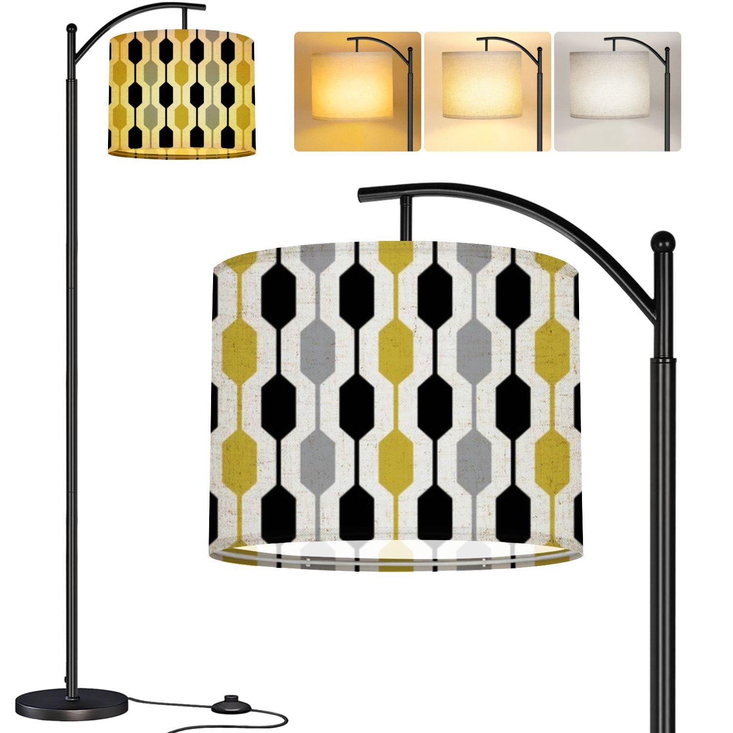 Arc Floor Lamp 1960s Pattern Stylish Mid Mod Geometric Design Mid ...