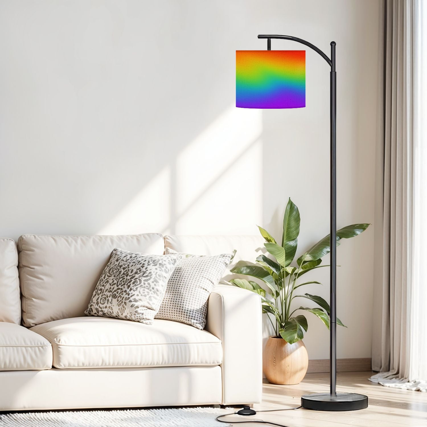 Arc Floor Lamp, 3 Color Temperatures Modern Floor Lamps Abstract ...