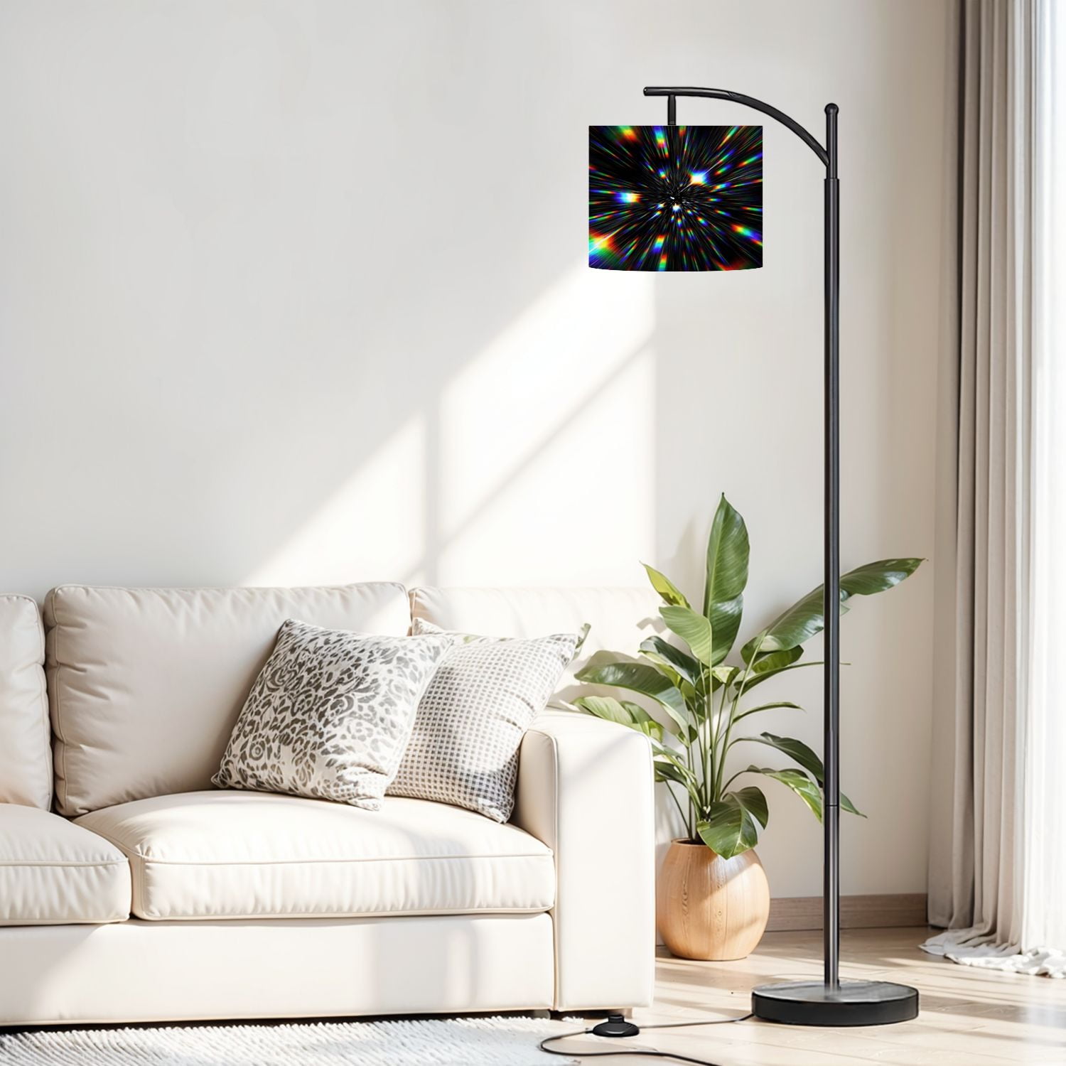 Arc Floor Lamp, 3 Color Temperatures Modern Floor Lamps for Colorful ...