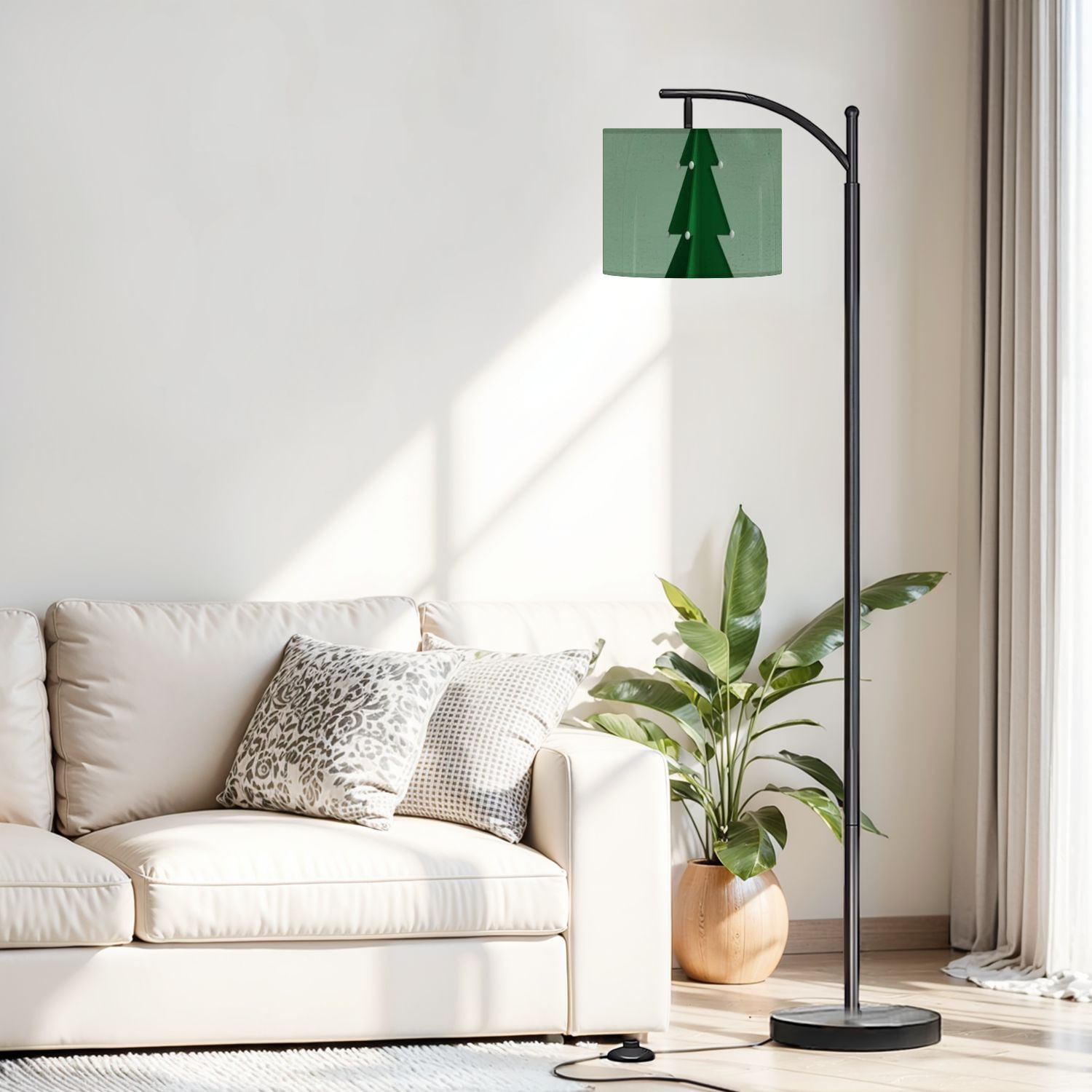 Arc Floor Lamp, 3 Color Temperatures Modern Floor Lamps Inside Glass ...