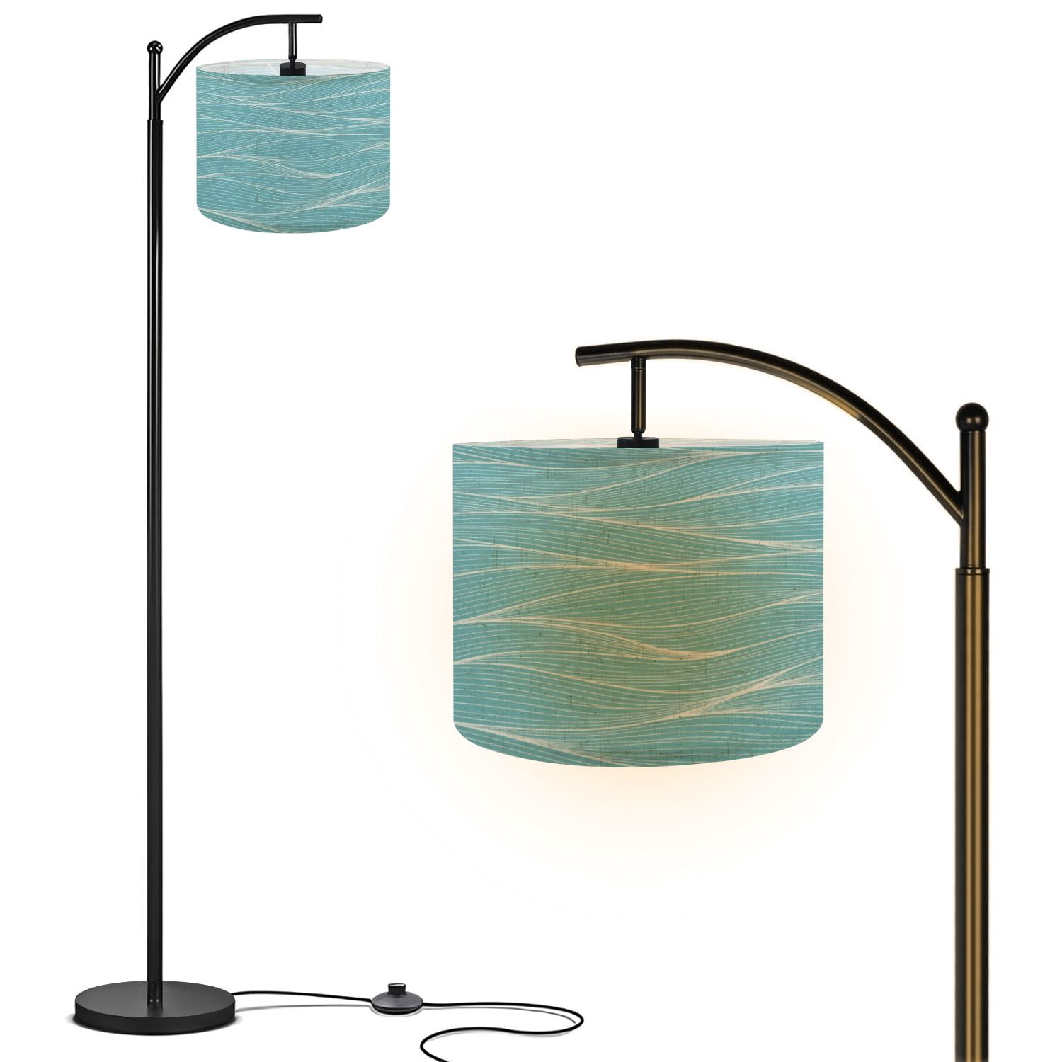Arc Floor Lamp, 3 Color Temperatures Modern Floor Lamps Seamless ...