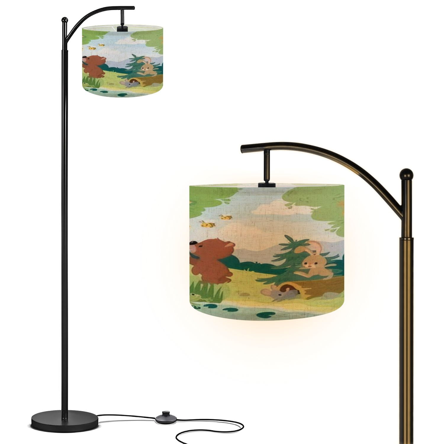 Arc Floor Lamp, 3 Color Temperatures Modern Floor Lamps cartoon animals ...