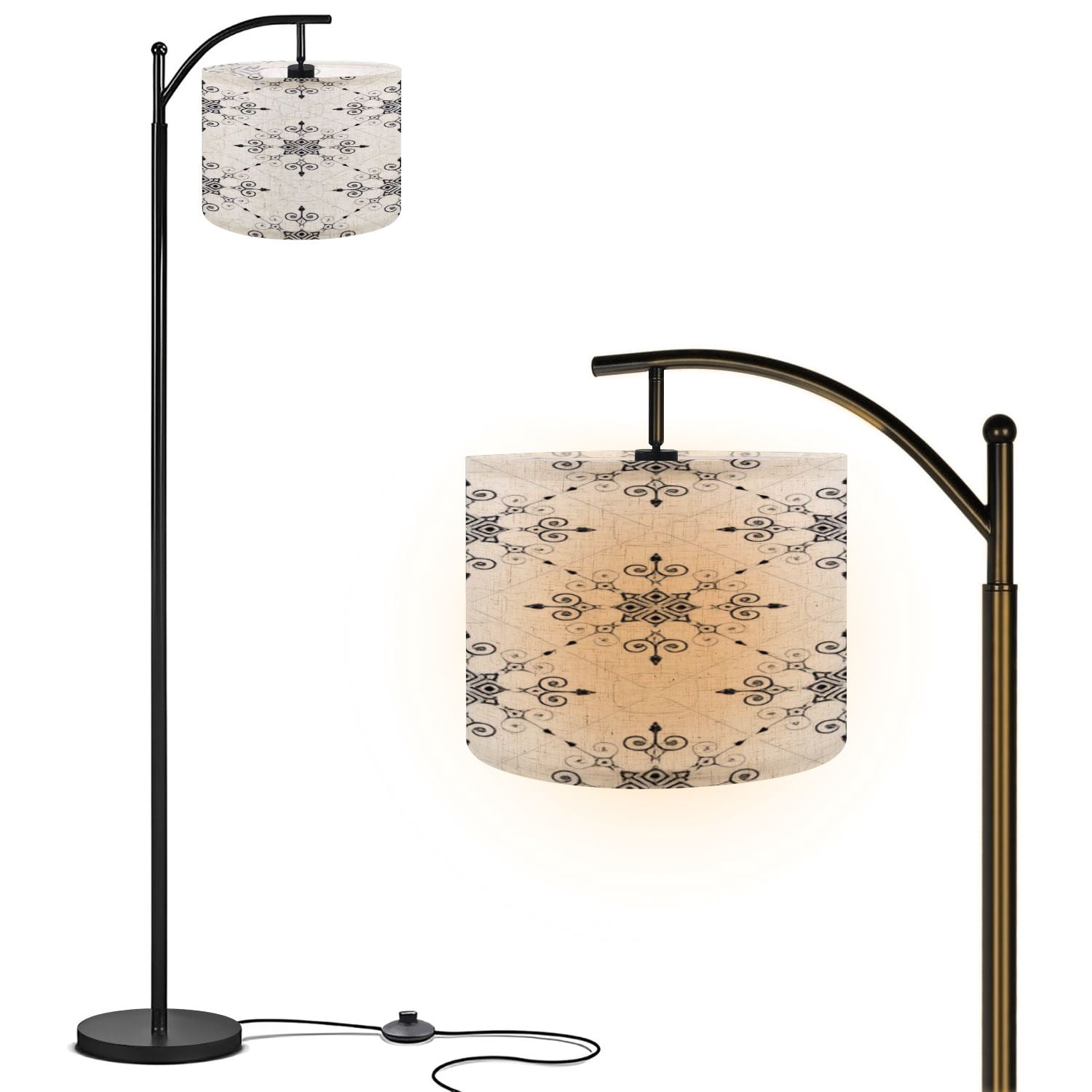 Arc Floor Lamp, 3 Color Temperatures Modern Floor Lamps ceramic tile ...