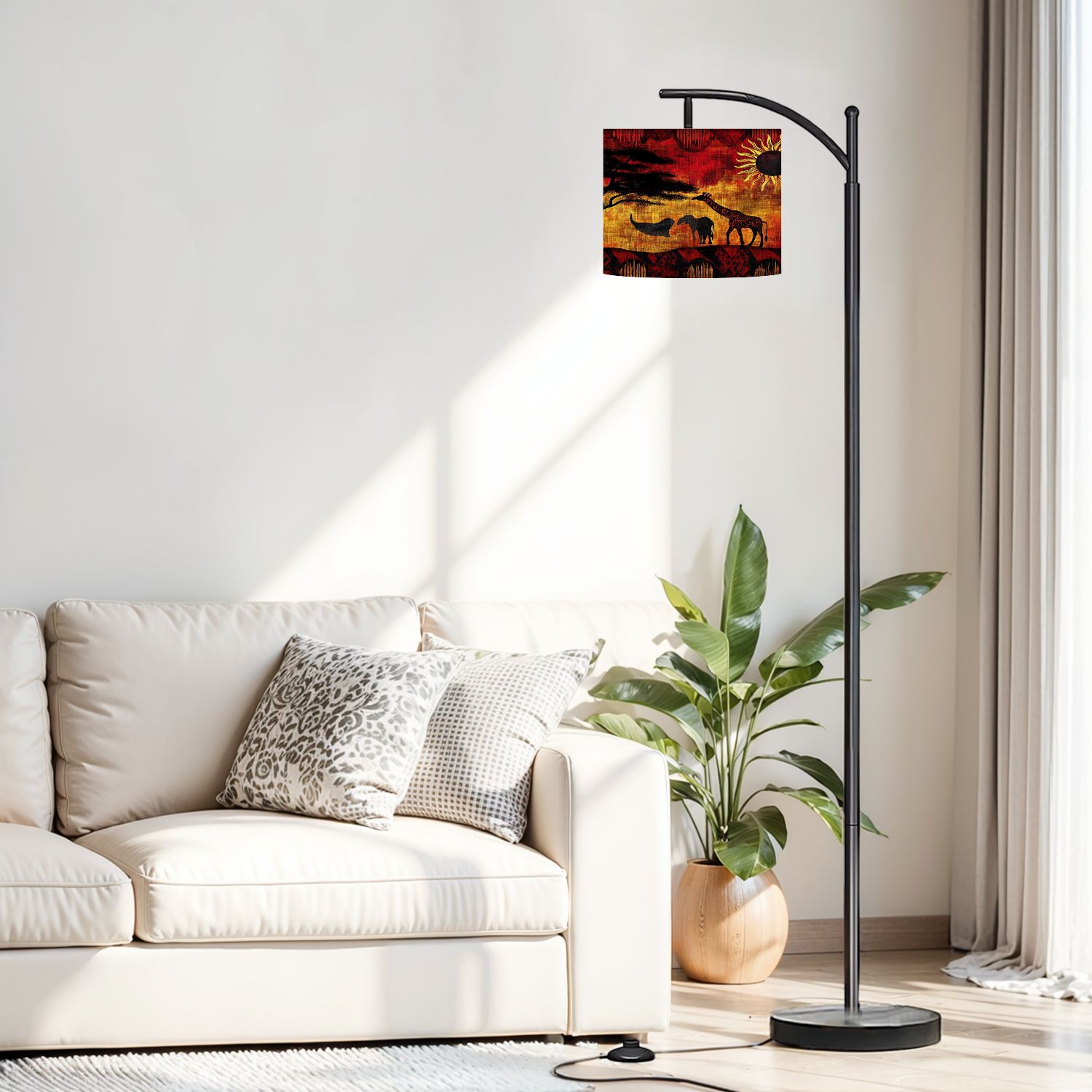 Arc Floor Lamp, 3 Color Temperatures Modern Floor Lamps African Tribe ...
