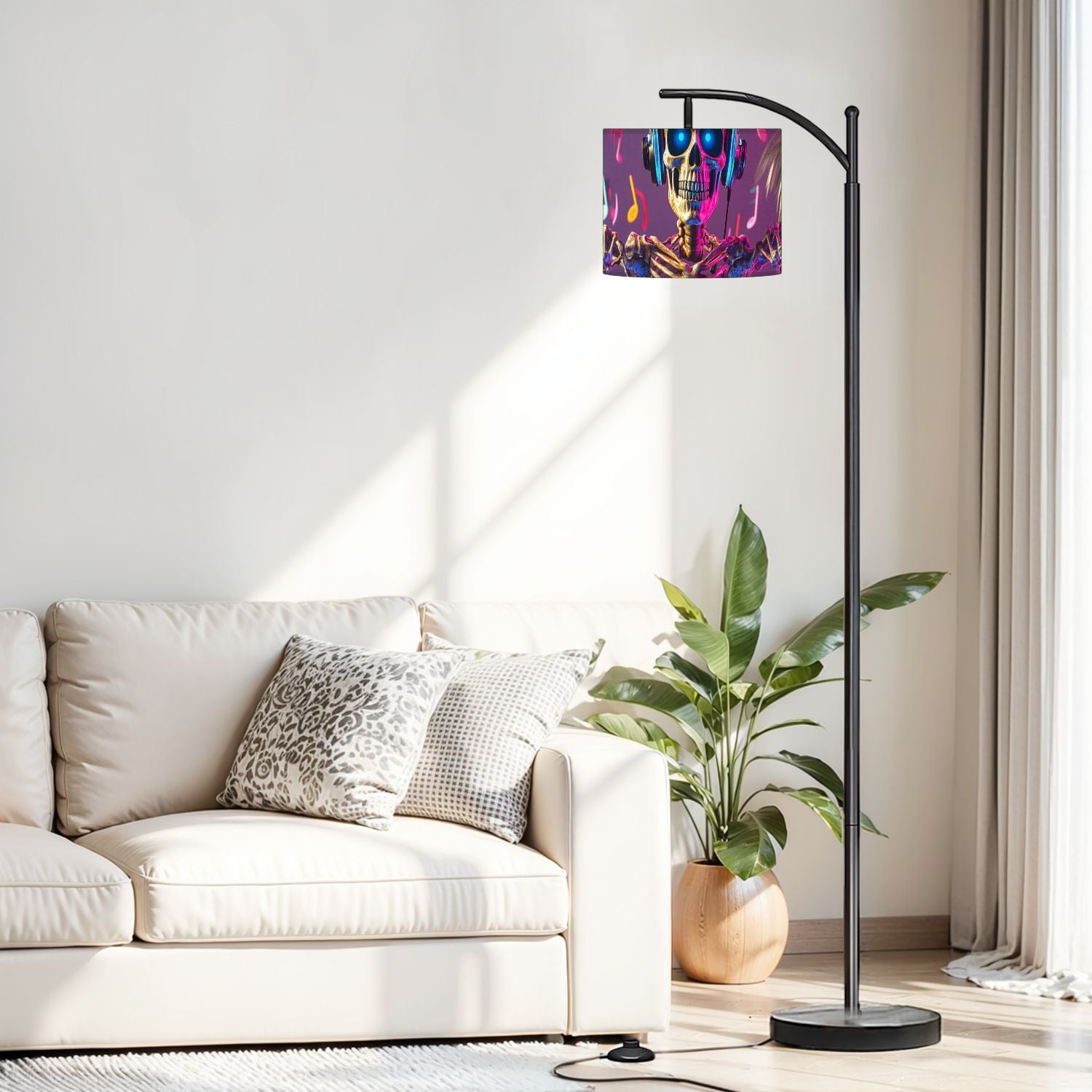 Arc Floor Lamp, 3 Color Temperatures Modern Floor Lamps Blacklight ...