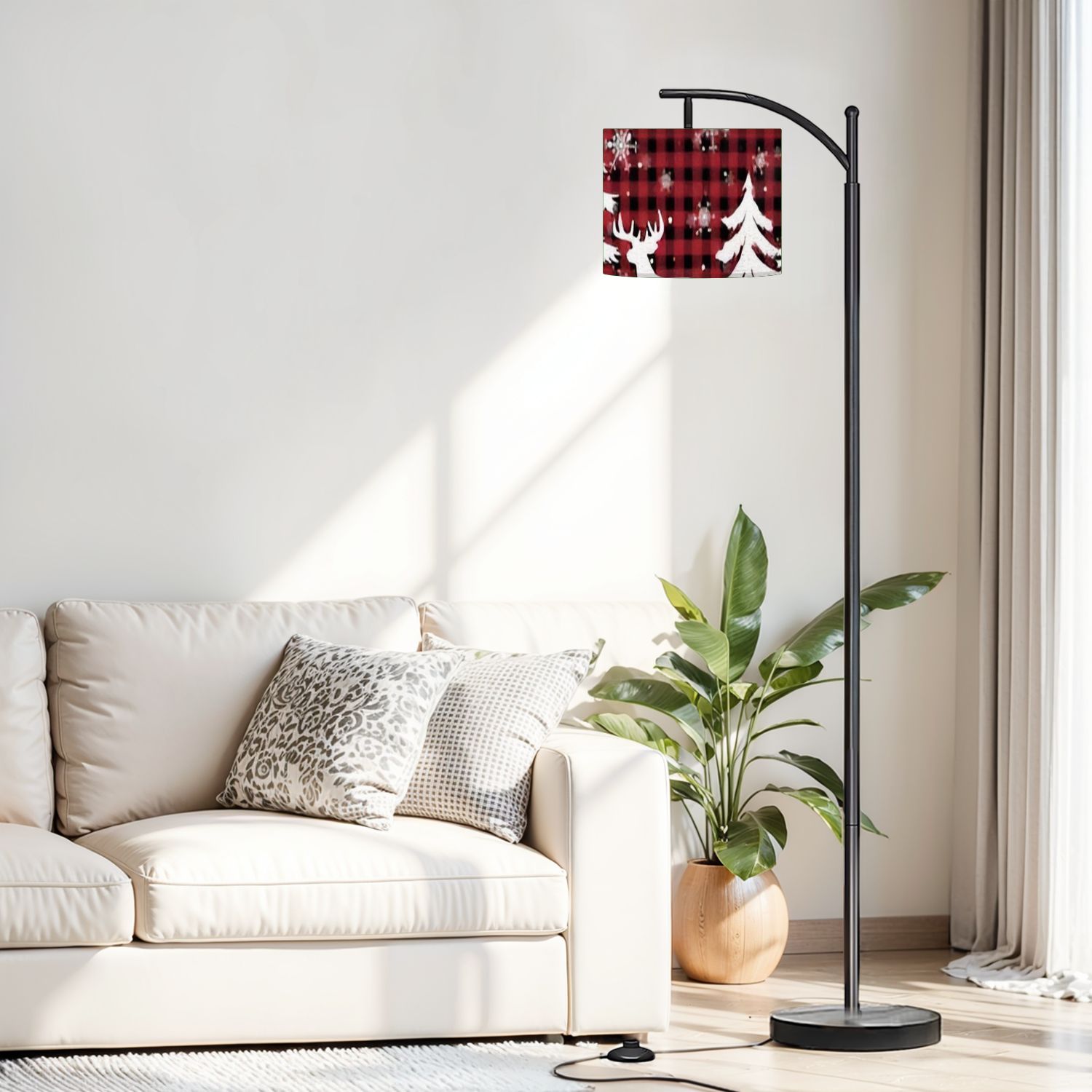 Arc Floor Lamp, 3 Color Temperatures Modern Floor Lamps Christmas New ...