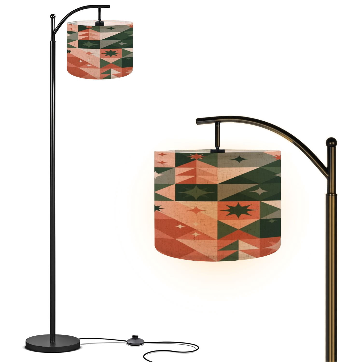 Arc Floor Lamp, 3 Color Temperatures Modern Floor Lamps Christmas ...