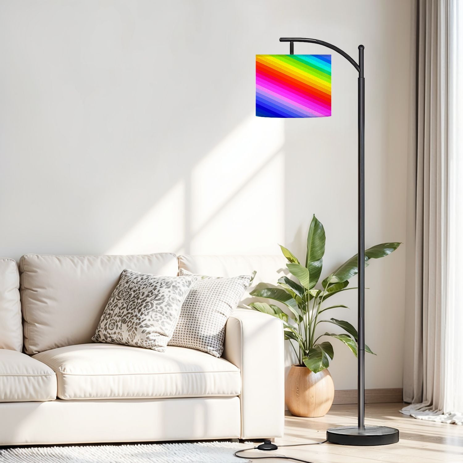 Arc Floor Lamp, 3 Color Temperatures Modern Floor Lamps Colorful ...