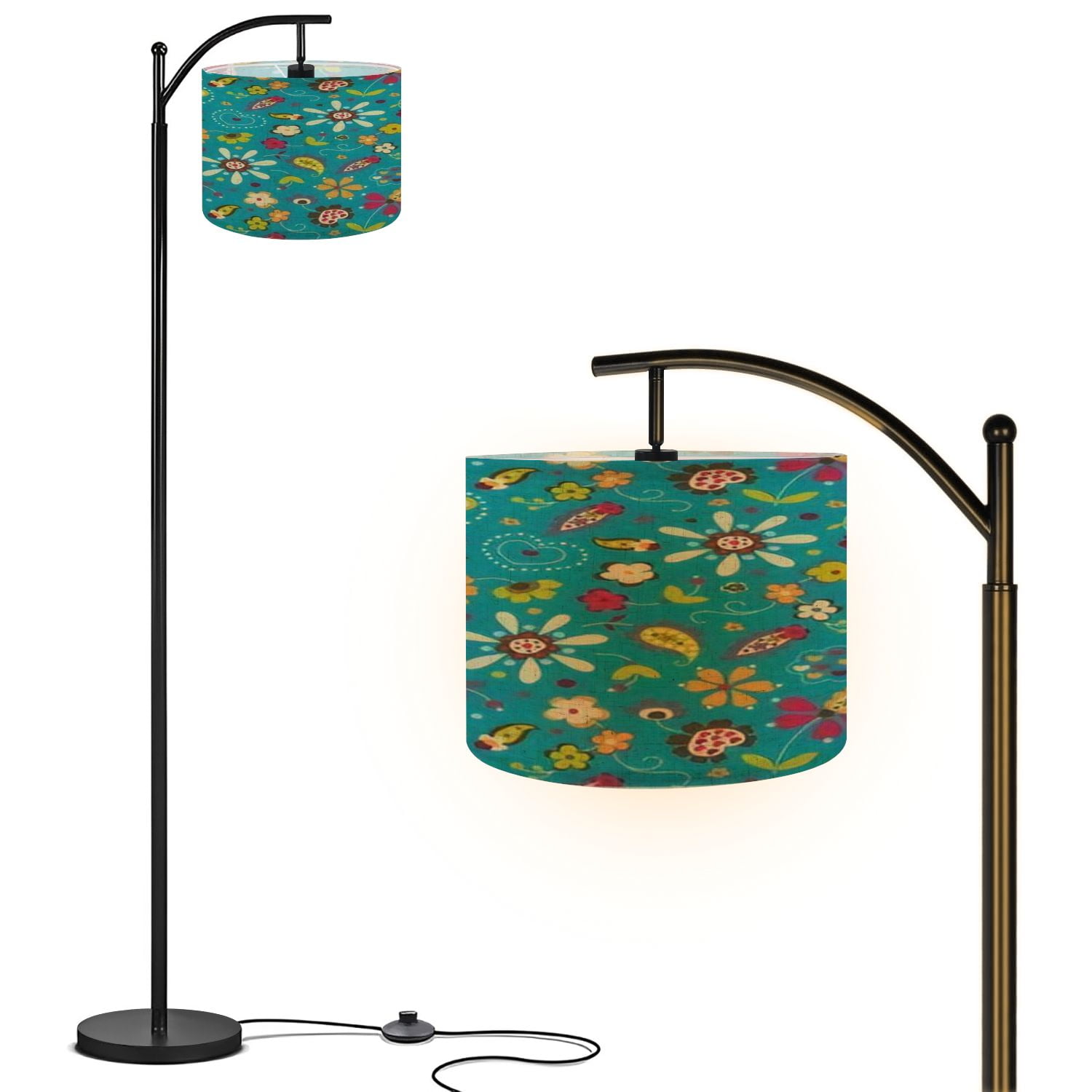 Arc Floor Lamp, 3 Color Temperatures Modern Floor Lamps Cute folky ...