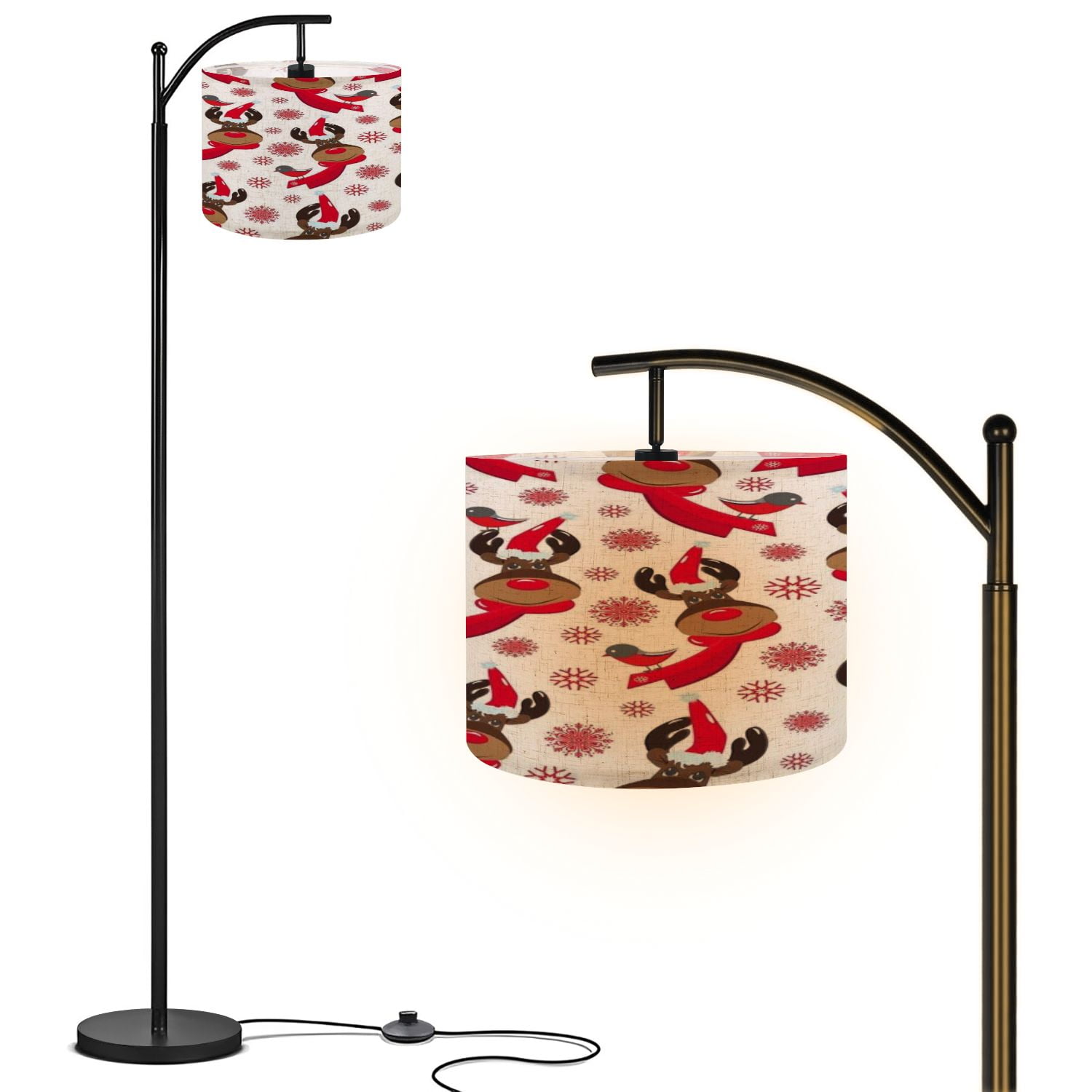 Arc Floor Lamp, 3 Color Temperatures Modern Floor Lamps Cute reindeer ...