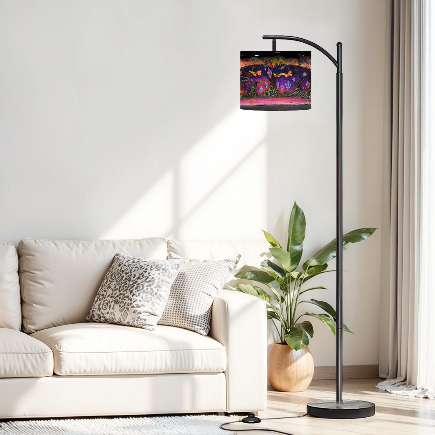 Arc Floor Lamp, 3 Color Temperatures Modern Floor Lamps Fantasy Forest ...