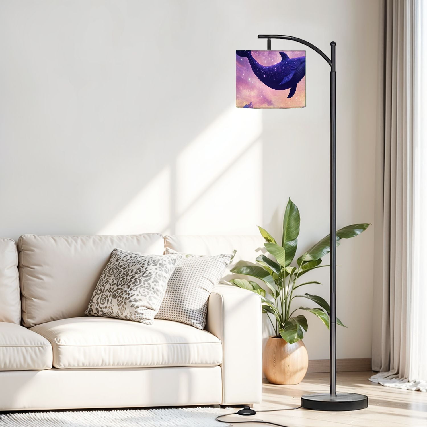 Arc Floor Lamp, 3 Color Temperatures Modern Floor Lamps Fantasy Galaxy ...
