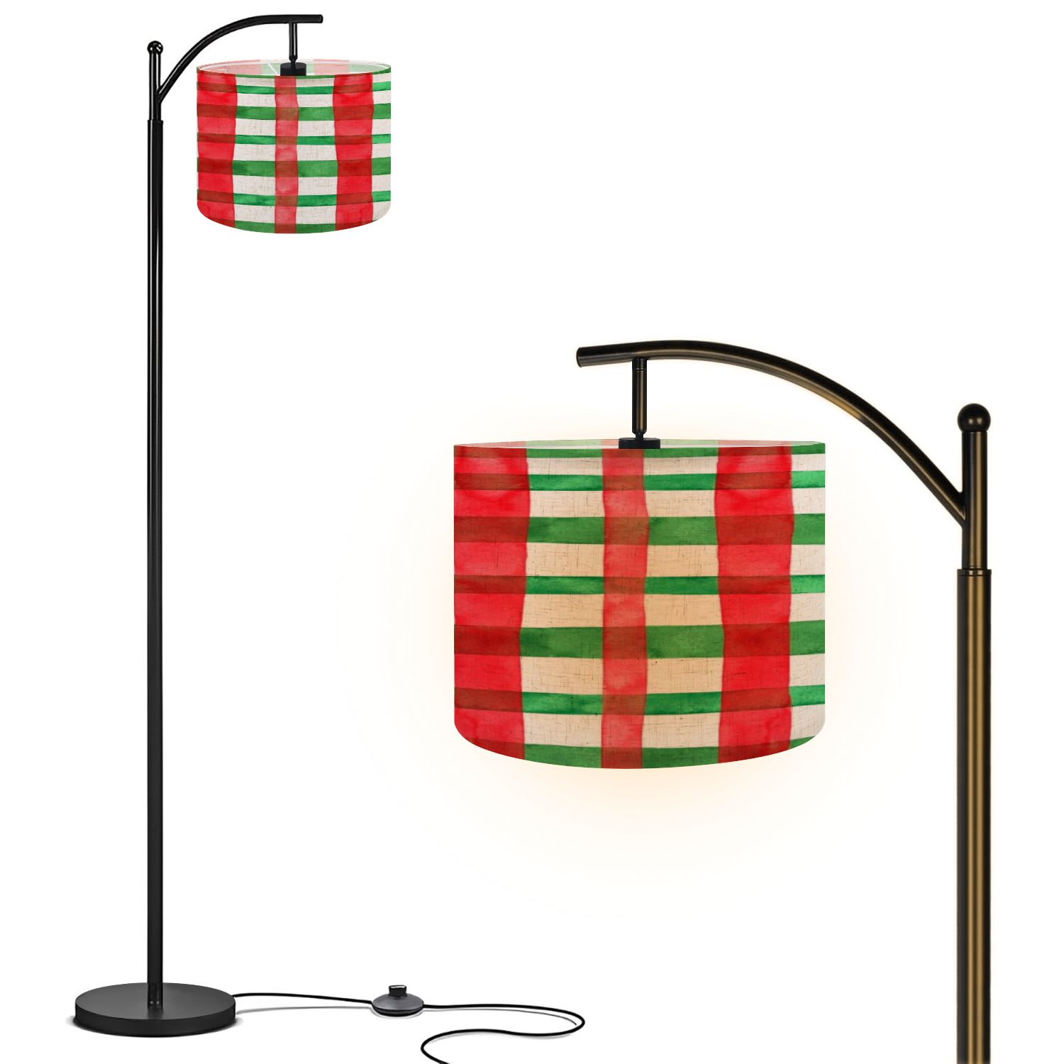 Arc Floor Lamp, 3 Color Temperatures Modern Floor Lamps Festive red ...