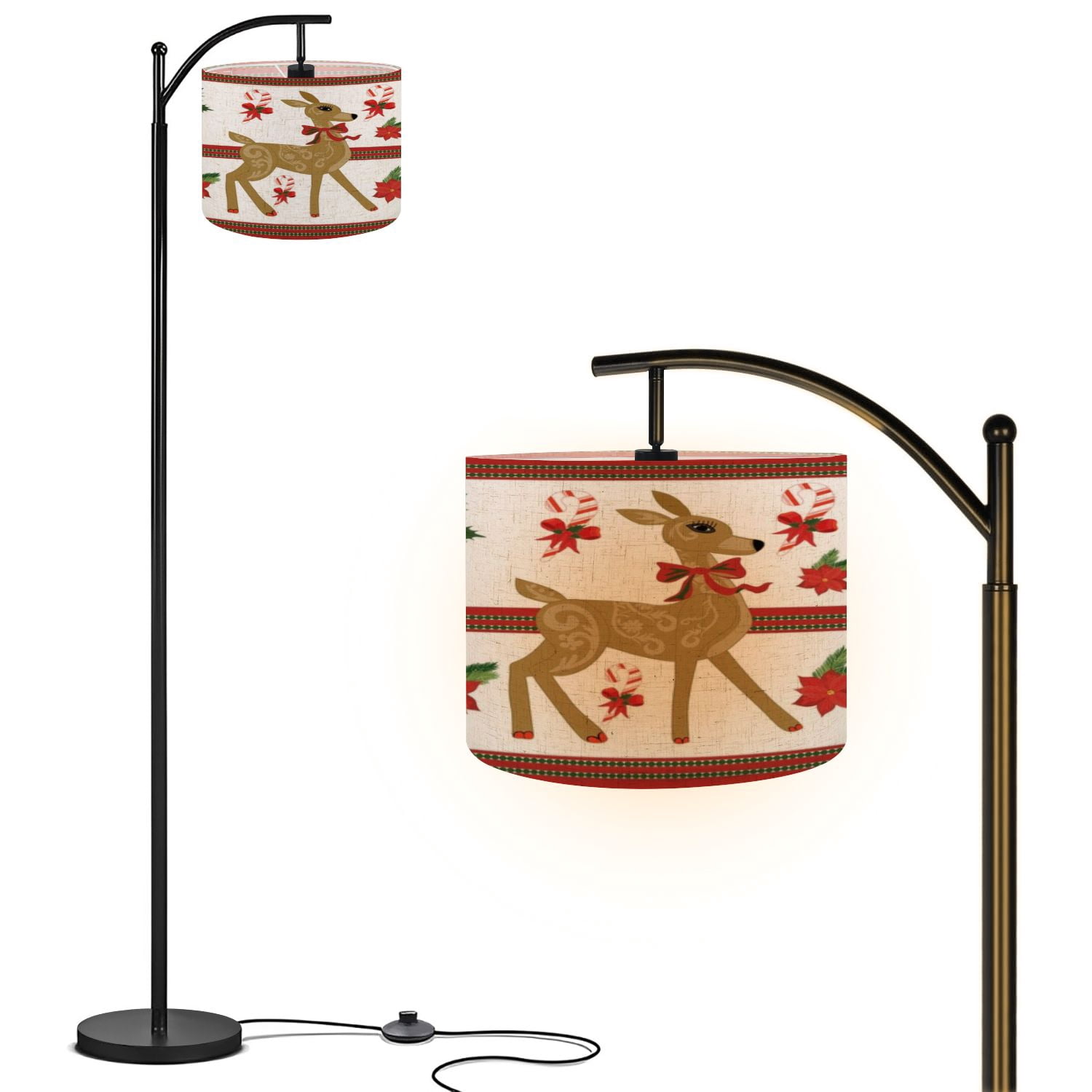 Arc Floor Lamp, 3 Color Temperatures Modern Floor Lamps Merry Christmas ...