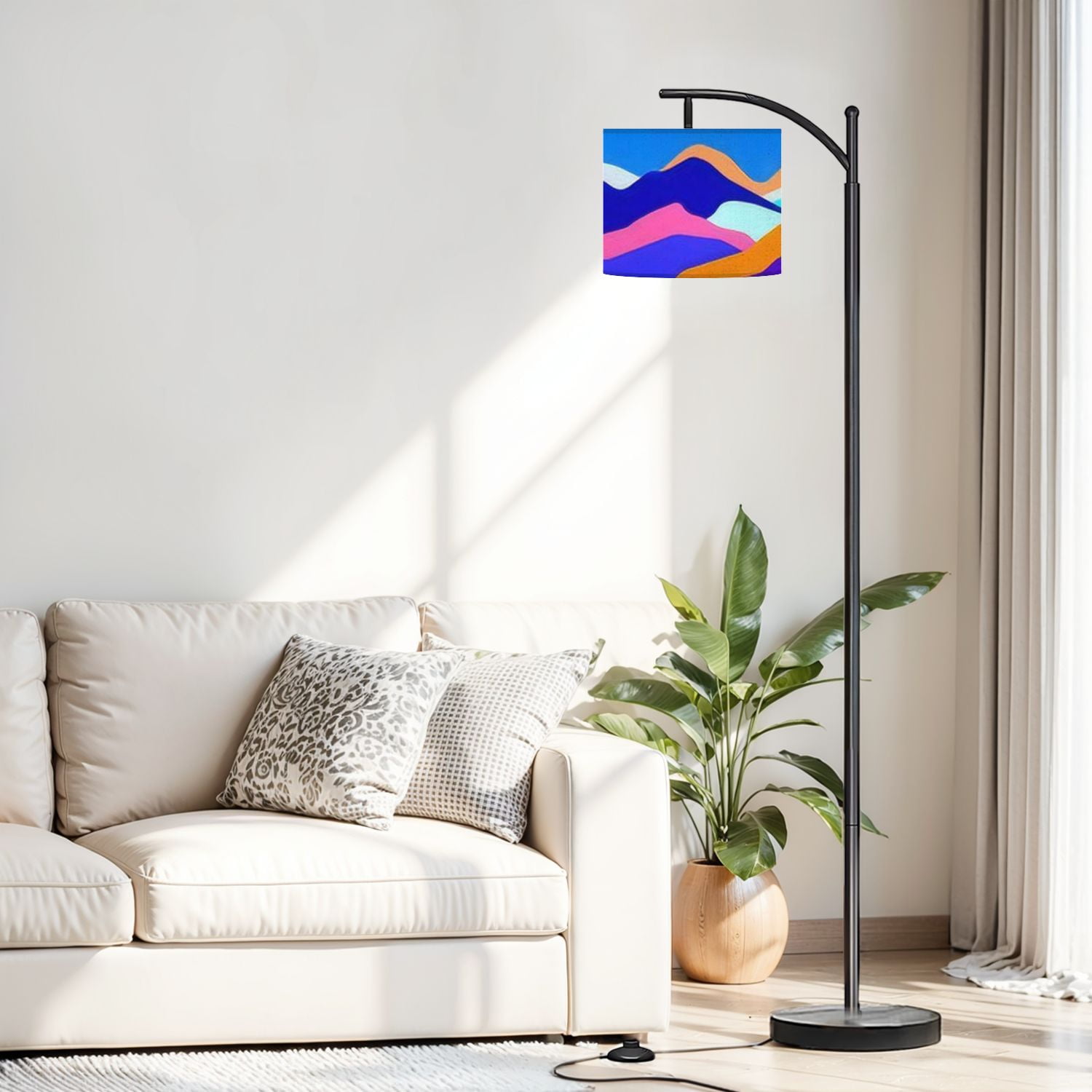 Arc Floor Lamp, 3 Color Temperatures Modern Floor Lamps Multicolor ...