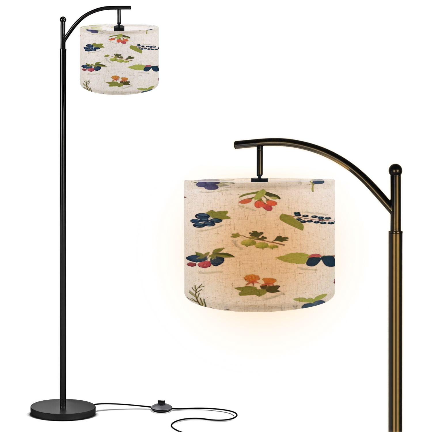 Arc Floor Lamp, 3 Color Temperatures Modern Floor Lamps Seamless ...