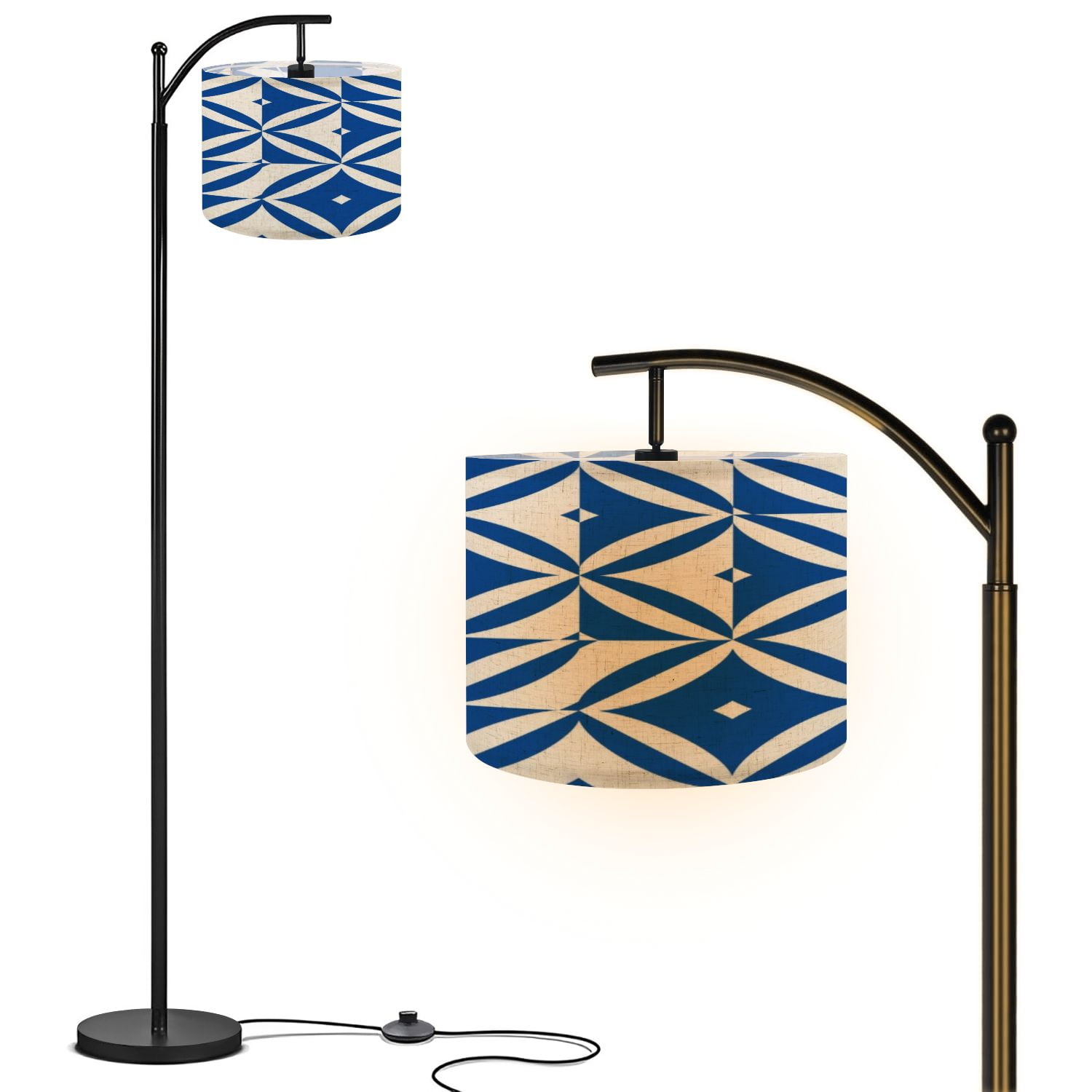 Arc Floor Lamp, 3 Color Temperatures Modern Floor Lamps Seamless ...