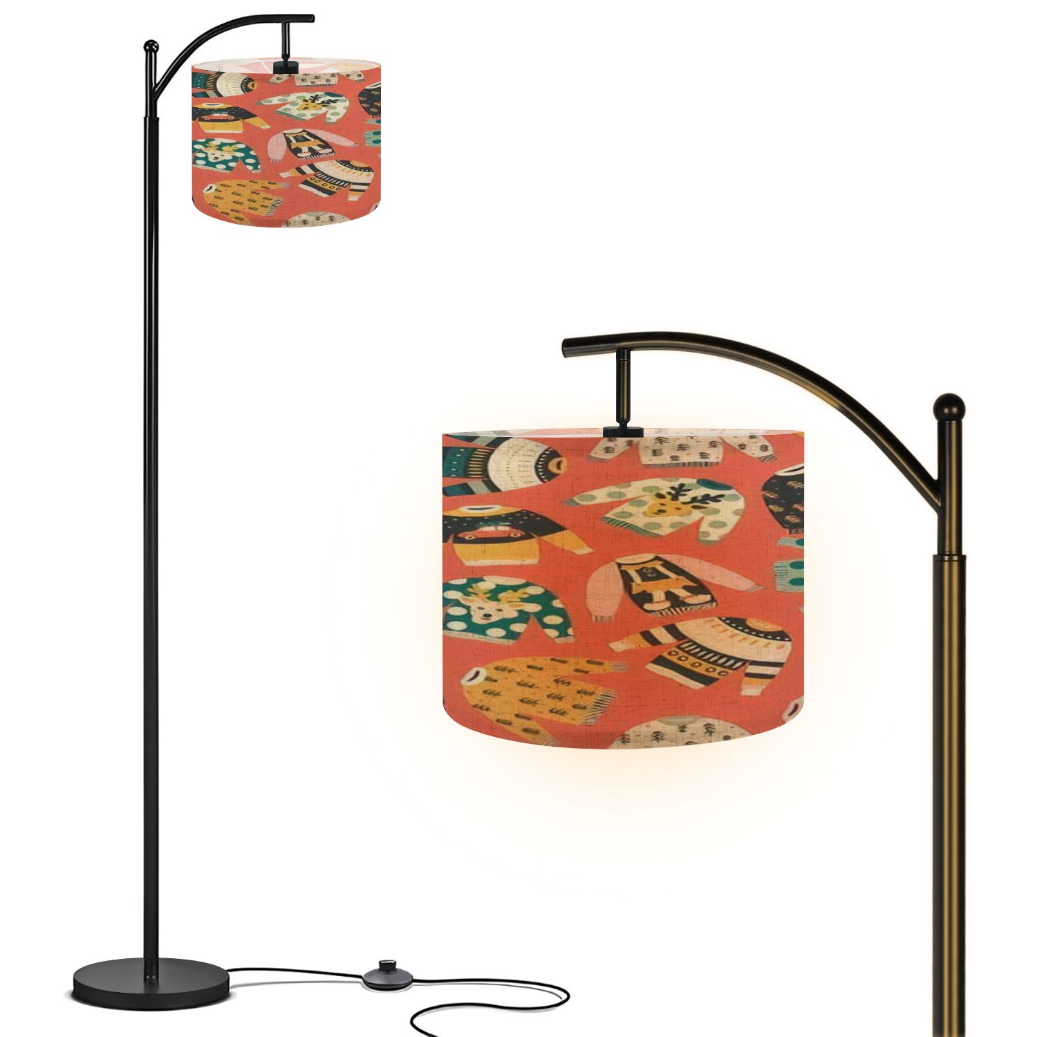 Arc Floor Lamp, 3 Color Temperatures Modern Floor Lamps Seamless ...
