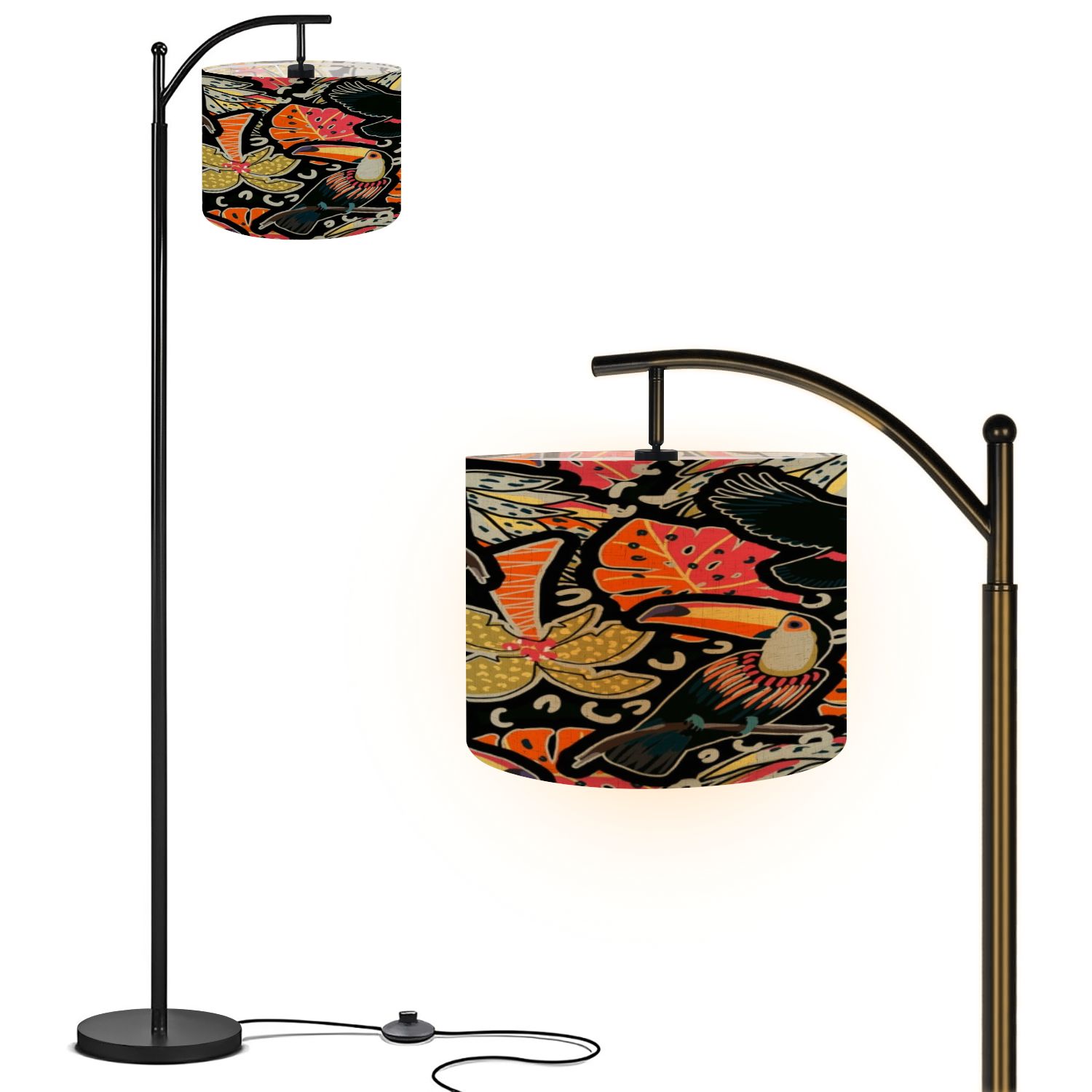Arc Floor Lamp, 3 Color Temperatures Modern Floor Lamps Seamless print ...