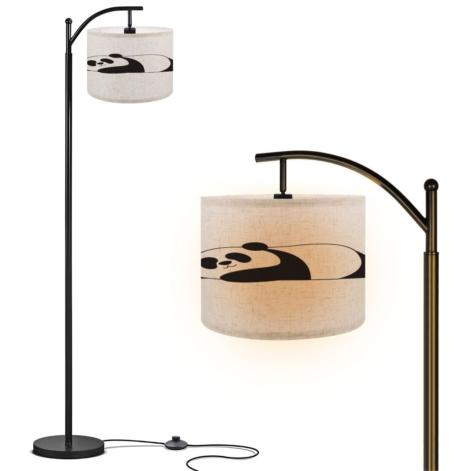 Arc Floor Lamp, 3 Color Temperatures Modern Floor Lamps Simple panda ...