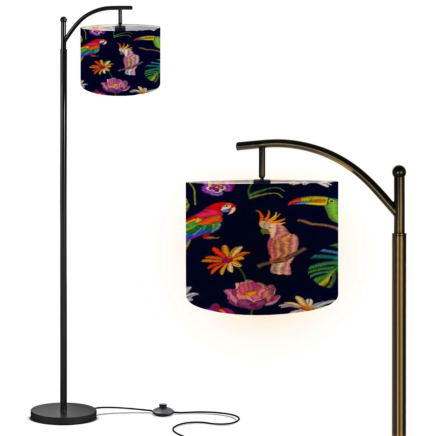 Arc Floor Lamp, 3 Color Temperatures Modern Floor Lamps Tropical summer ...